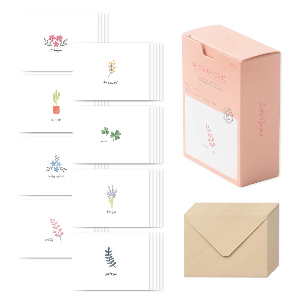 Monolike Message Little Garden Card - Mix 40 Mini Single cards, 20 ...