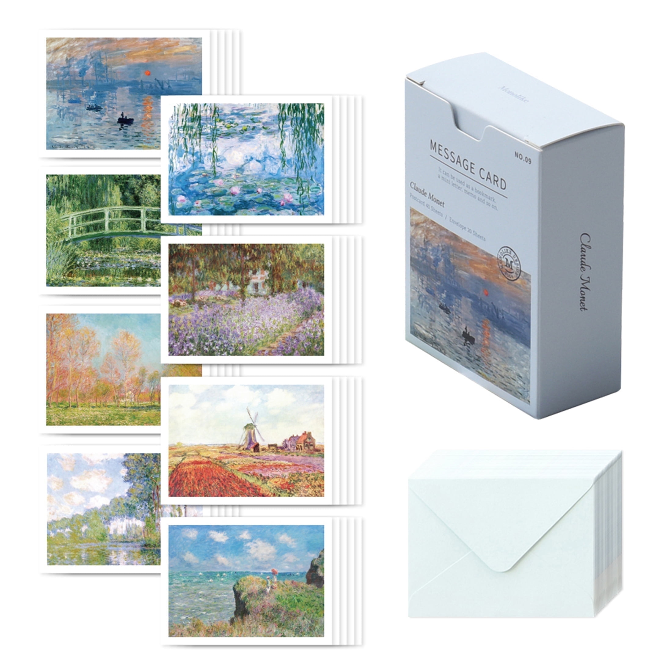 Monolike Message Monet Card - Mix 40 Mini Single Cards, 20 Envelopes ...