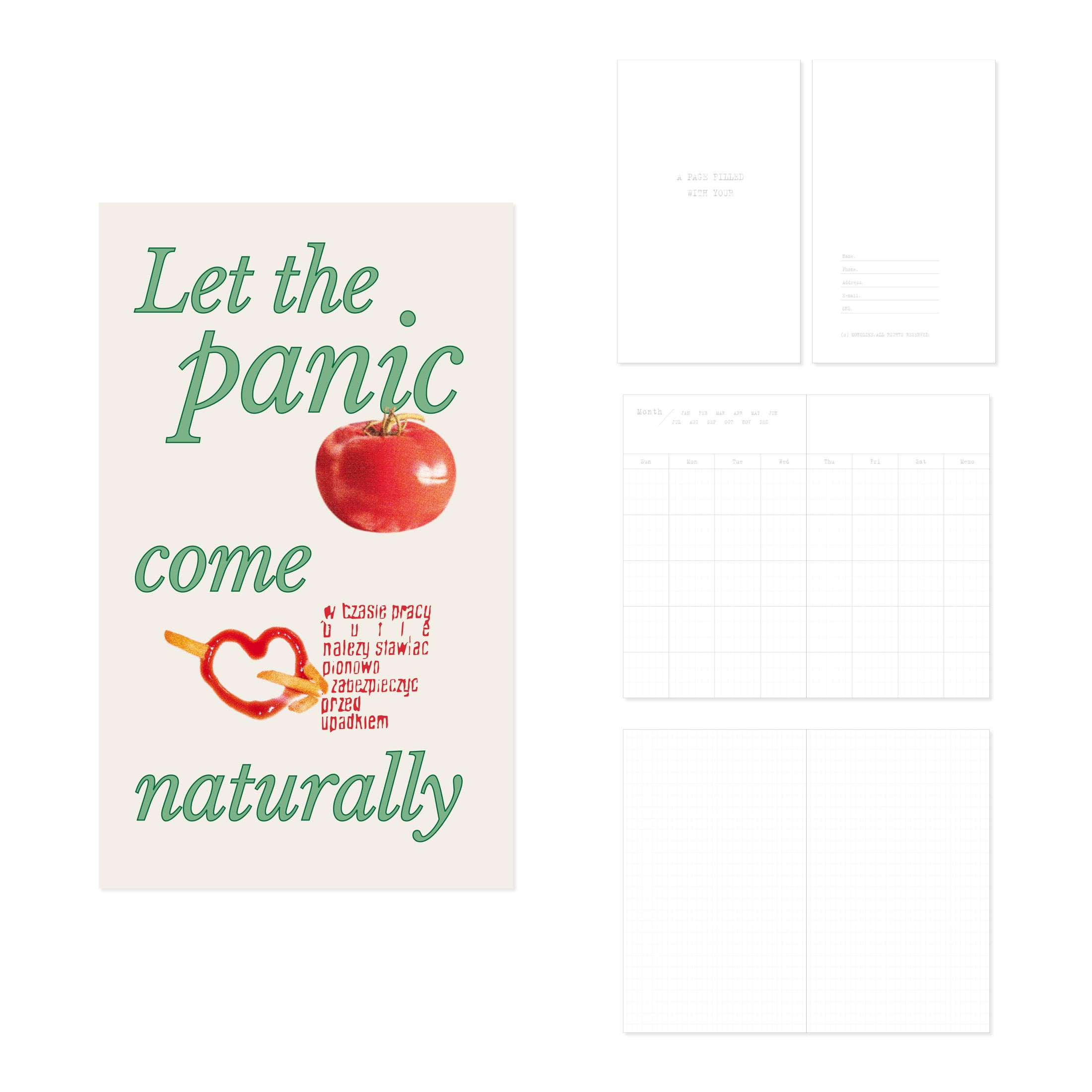 Monolike PVC Handy Planner Notebook Ordinary Days, Tomato - Undated 5 ...