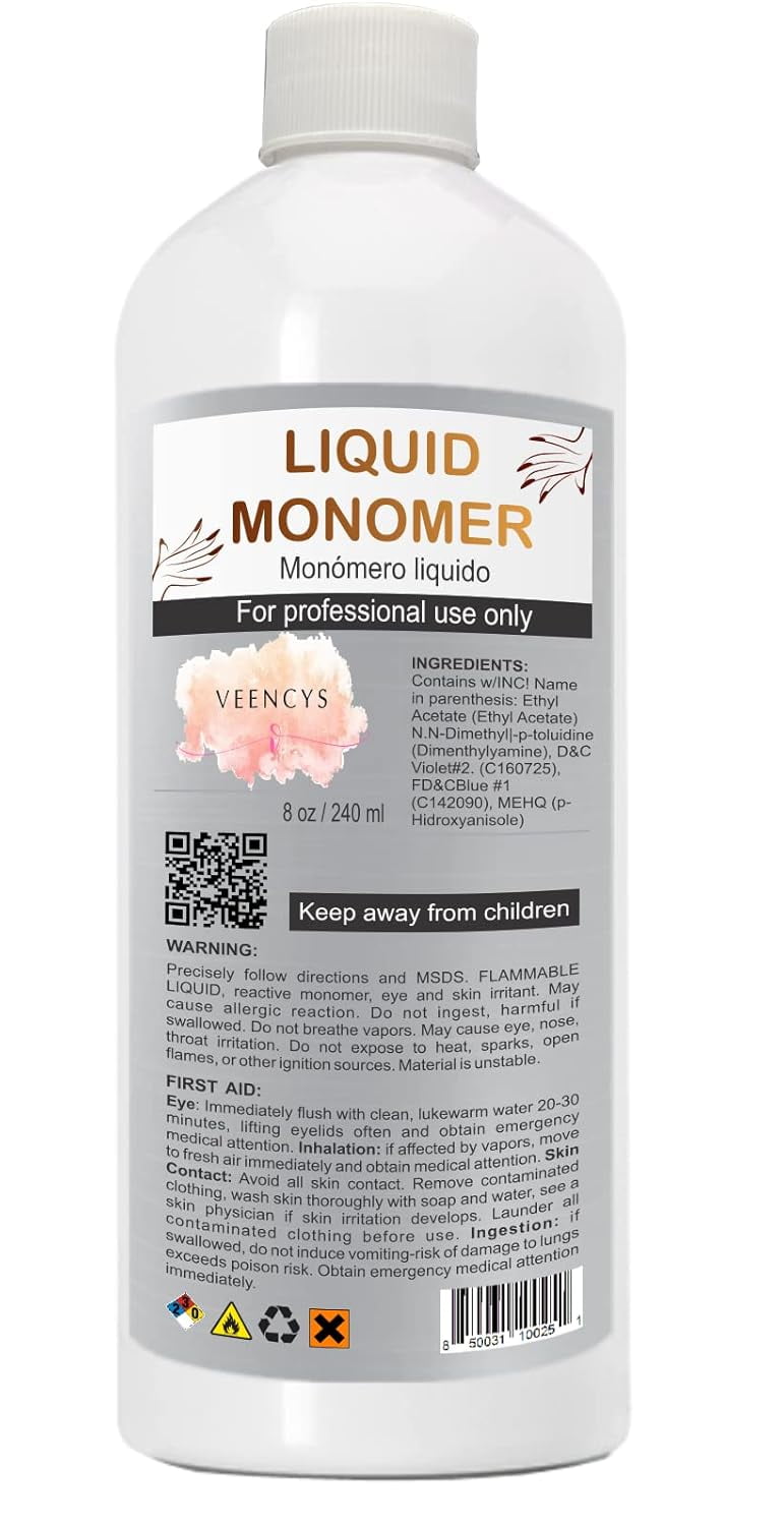 Monomer Acrylic Nail Liquid 32oz for Acrylic Powder - Professional ...