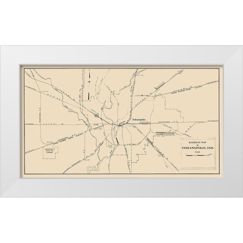 Monon Railway 18x12 White Modern Wood Framed Museum Art Print Titled ...