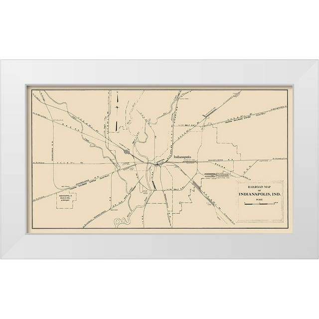 Monon Railway 18x12 White Modern Wood Framed Museum Art Print Titled ...