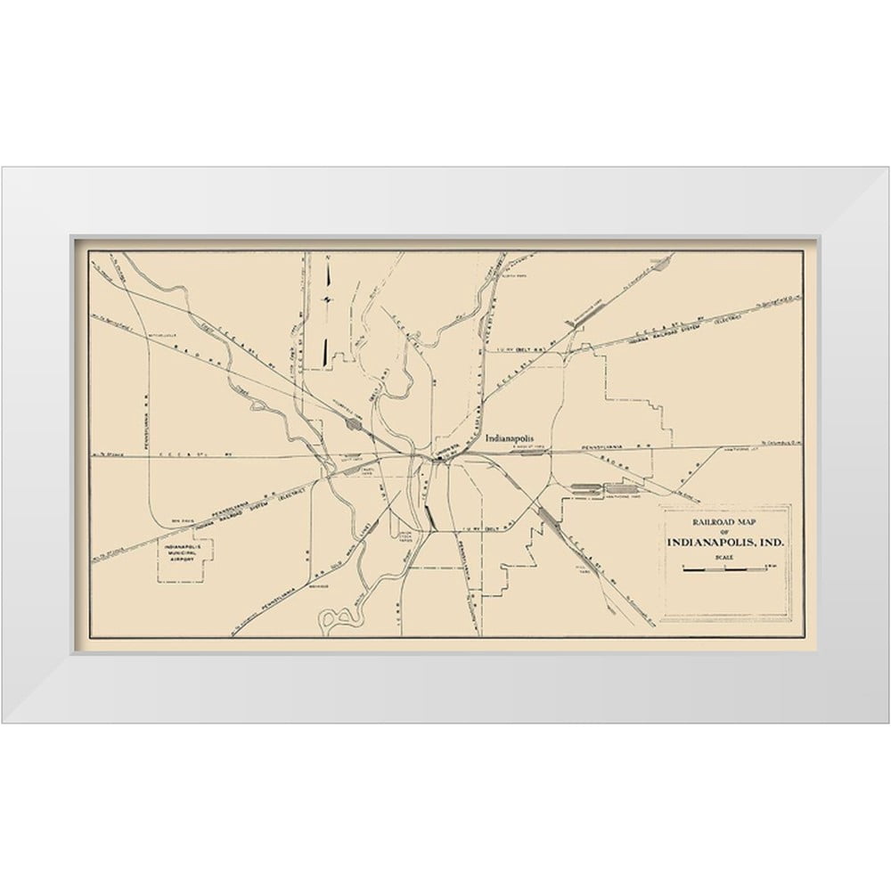 Monon Railway 24x15 White Modern Wood Framed Museum Art Print Titled ...