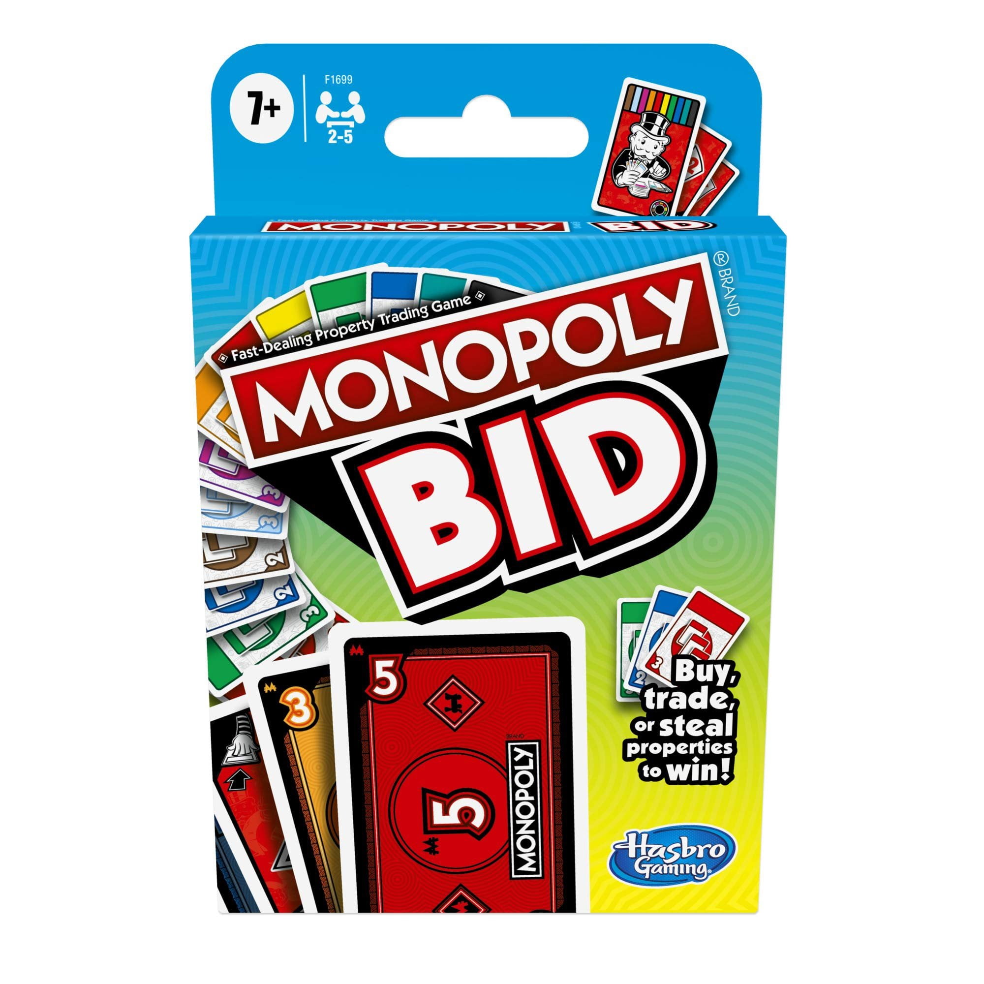 Monopoly Bid Quick-Playing Card Game for Kids Ages 7 and Up - Walmart.com