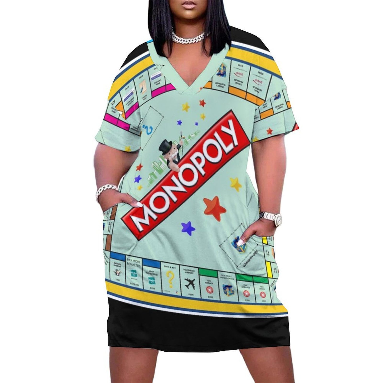 Monopoly Board Game Classic Loose Pocket Dress clothing women summer ...