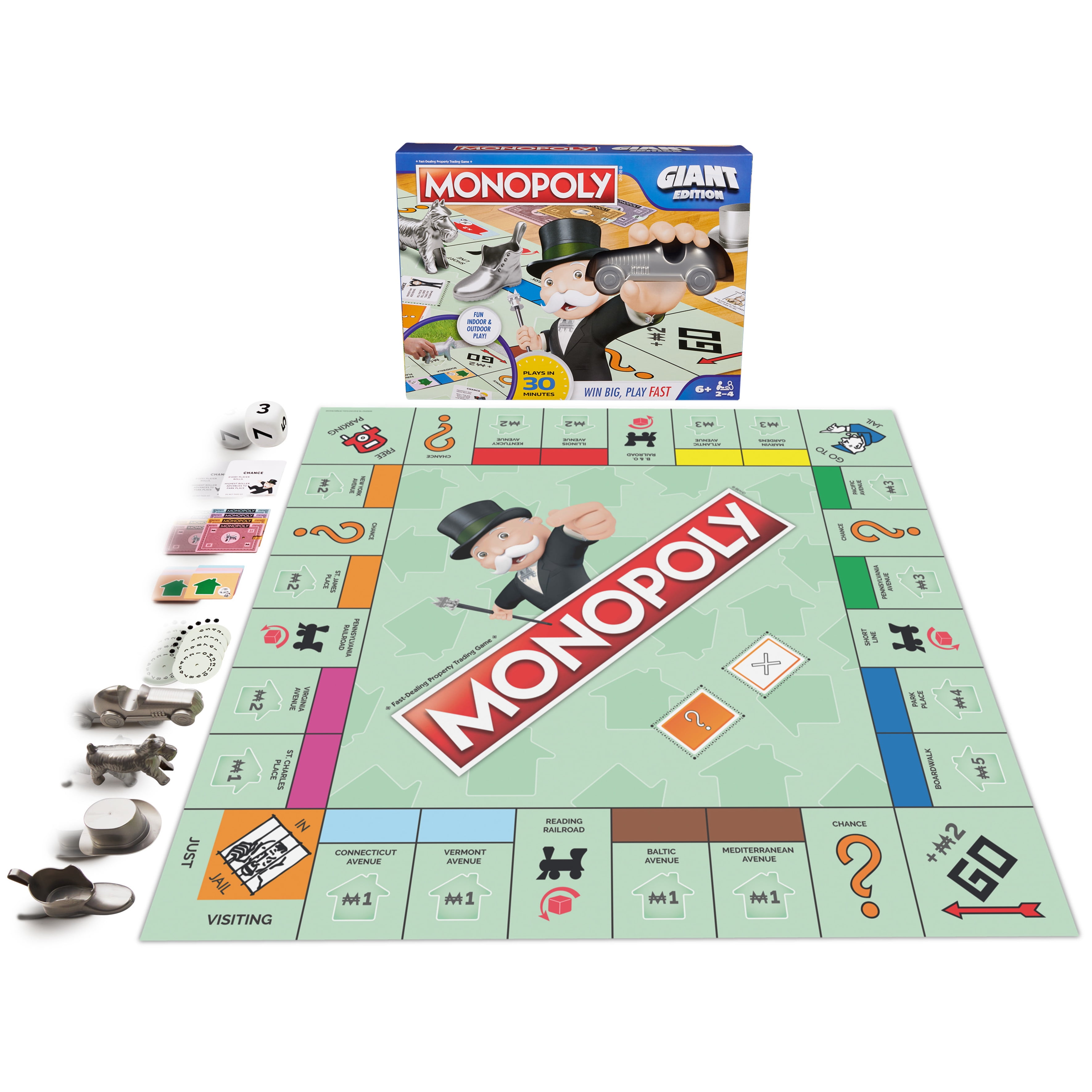 Monopoly Board Game Giant Edition Game for Kids Ages 6+ - Walmart.com