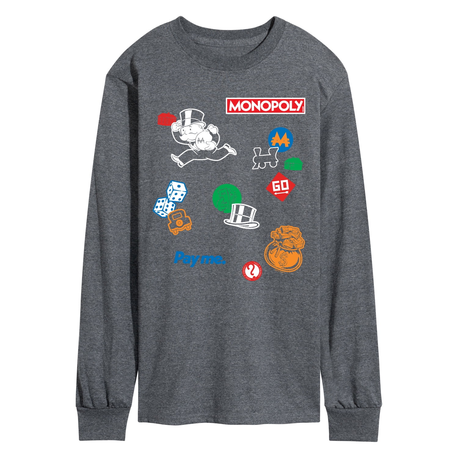 Monopoly - Collage - Men's Long Sleeve Graphic T-Shirt - Walmart.com