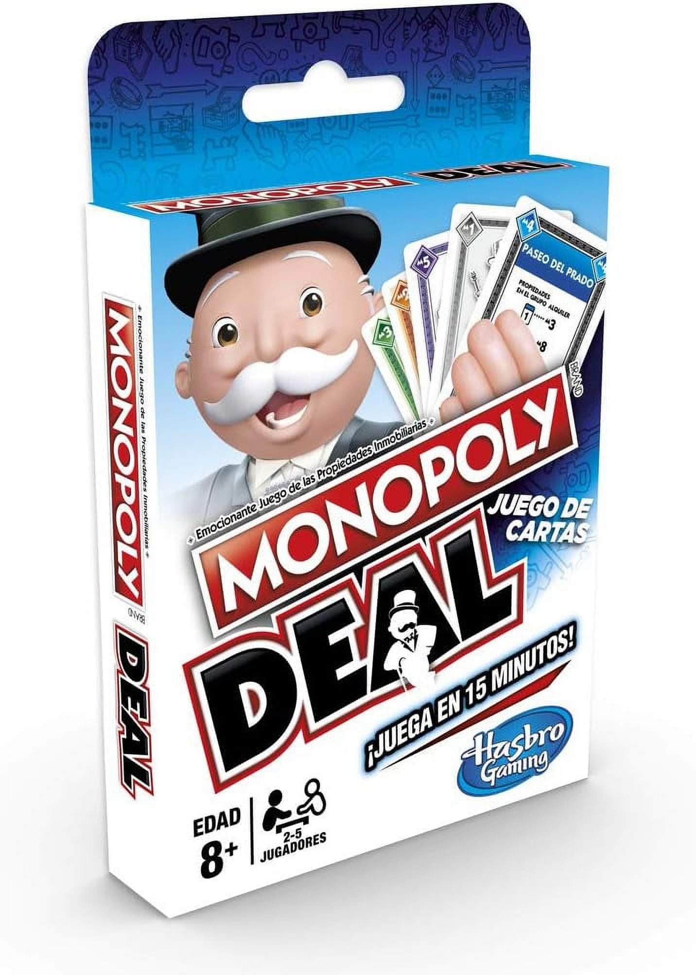 Monopoly Deal Card Game Spanish, for Kids, Ages 8 9 10 11 12 and Up ...