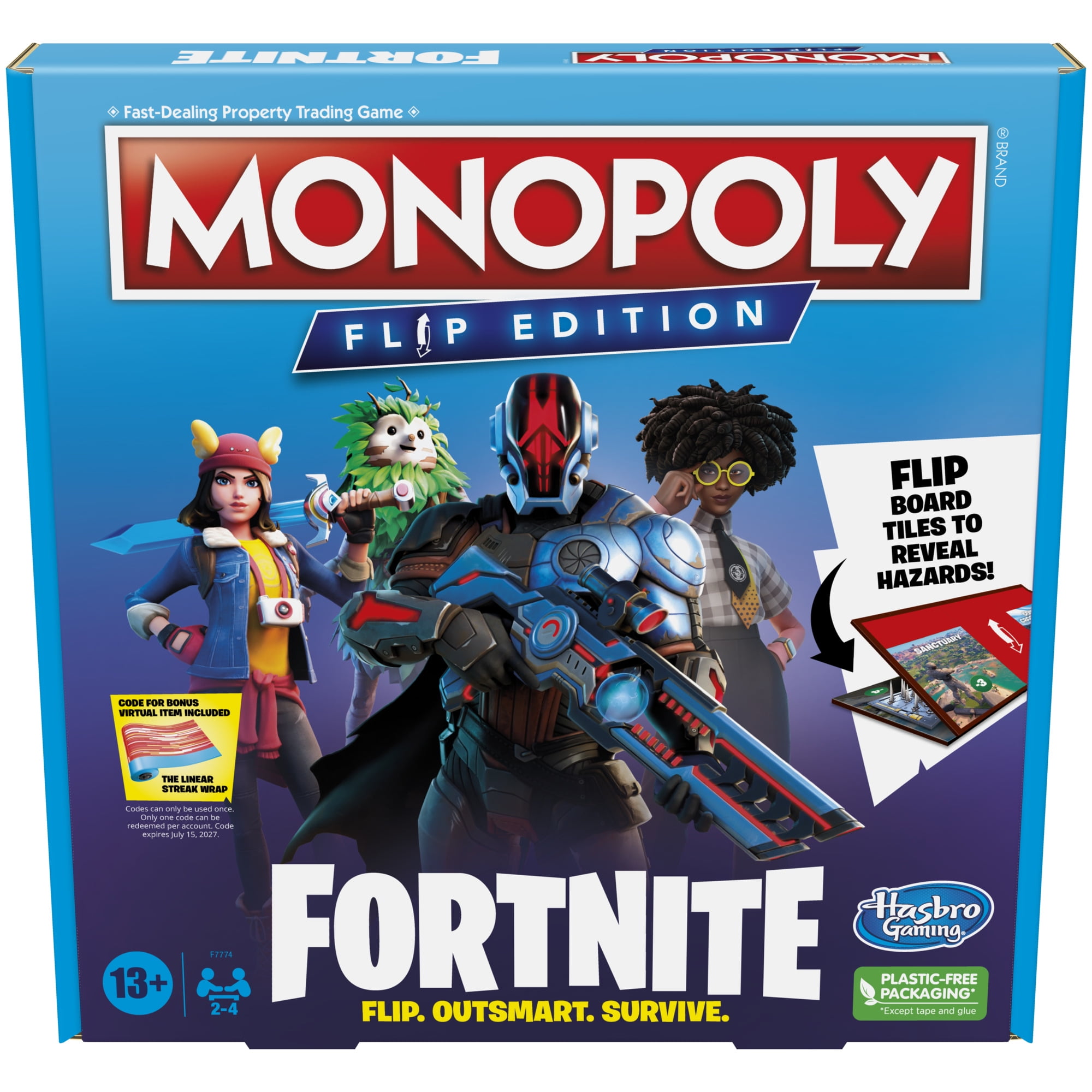 Hasbro Monopoly Fortnite Flip Edition, Strategy Board Game for Family ...