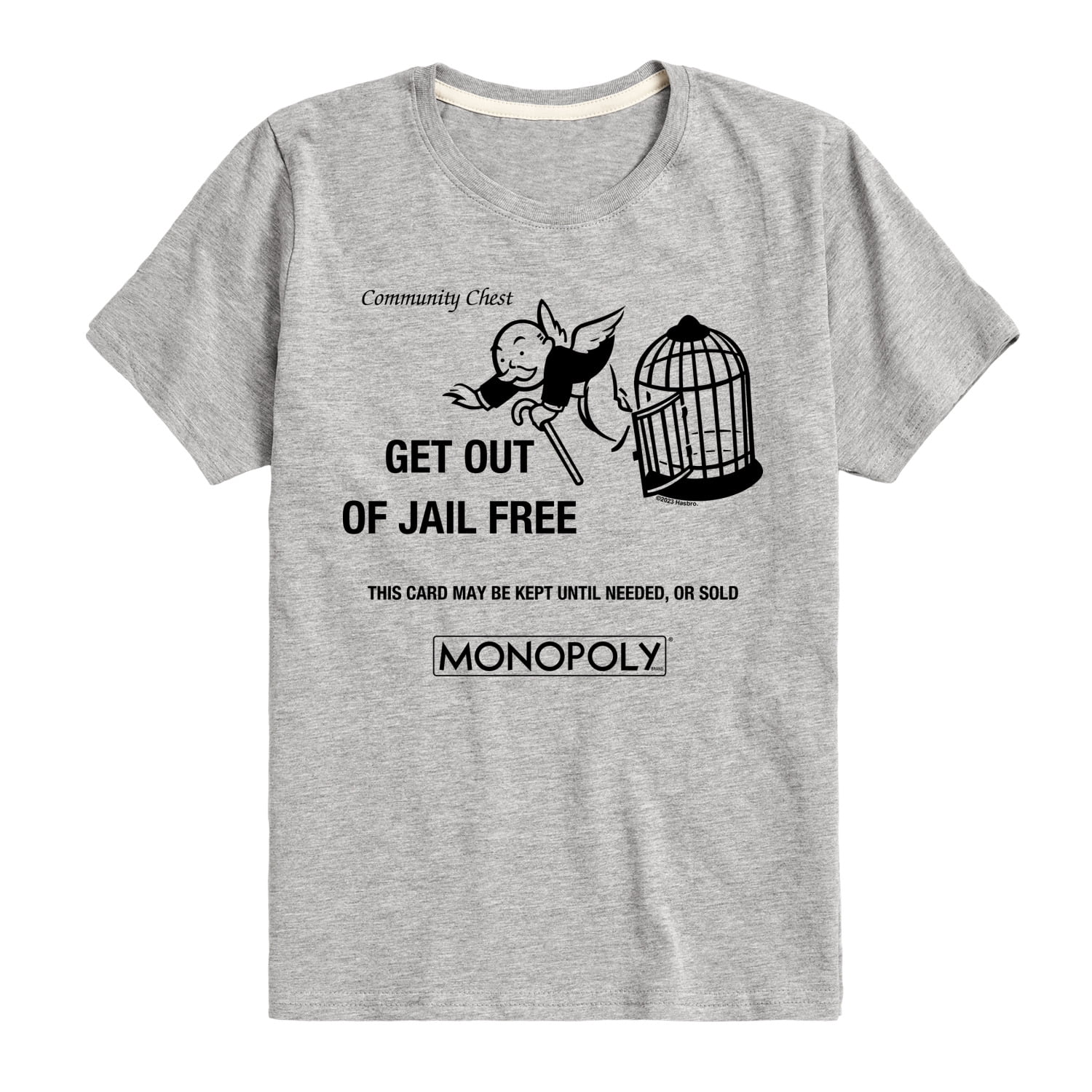 Monopoly - Get Out Of Jail Free - Youth Short Sleeve Graphic T-Shirt ...