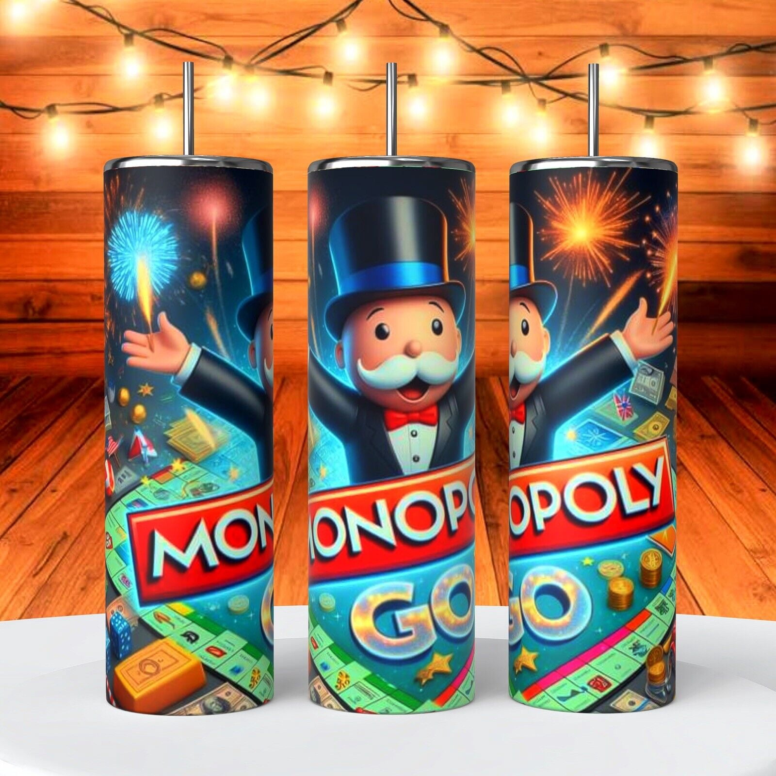 Monopoly Go Board Game Player Classic 20 Oz Tumbler coffee Cup ...