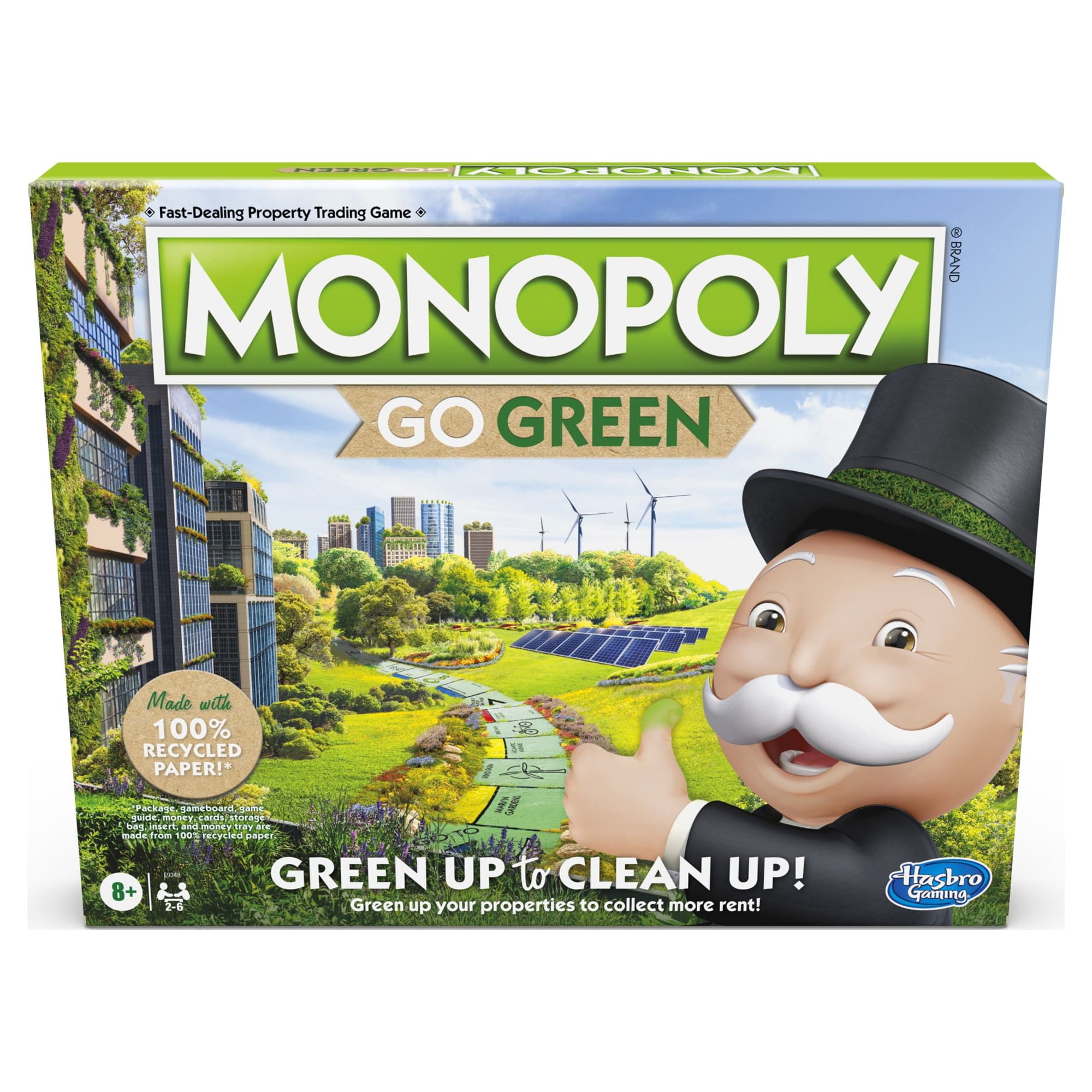 Monopoly: Go Green Edition Board Game with Cards for Kids and Family ...