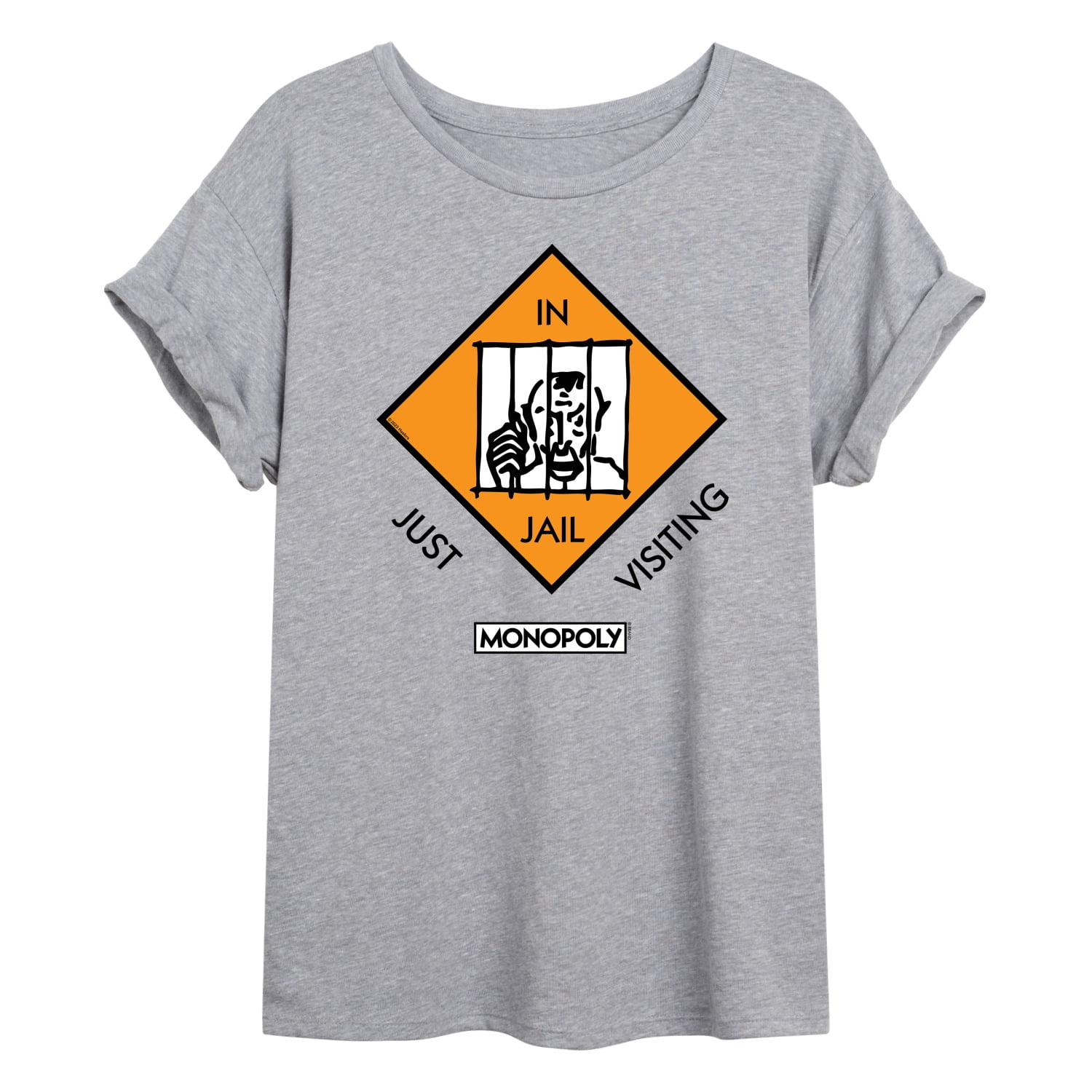 Monopoly - In Jail Just Visiting - Women's Oversized Graphic T-Shirt ...