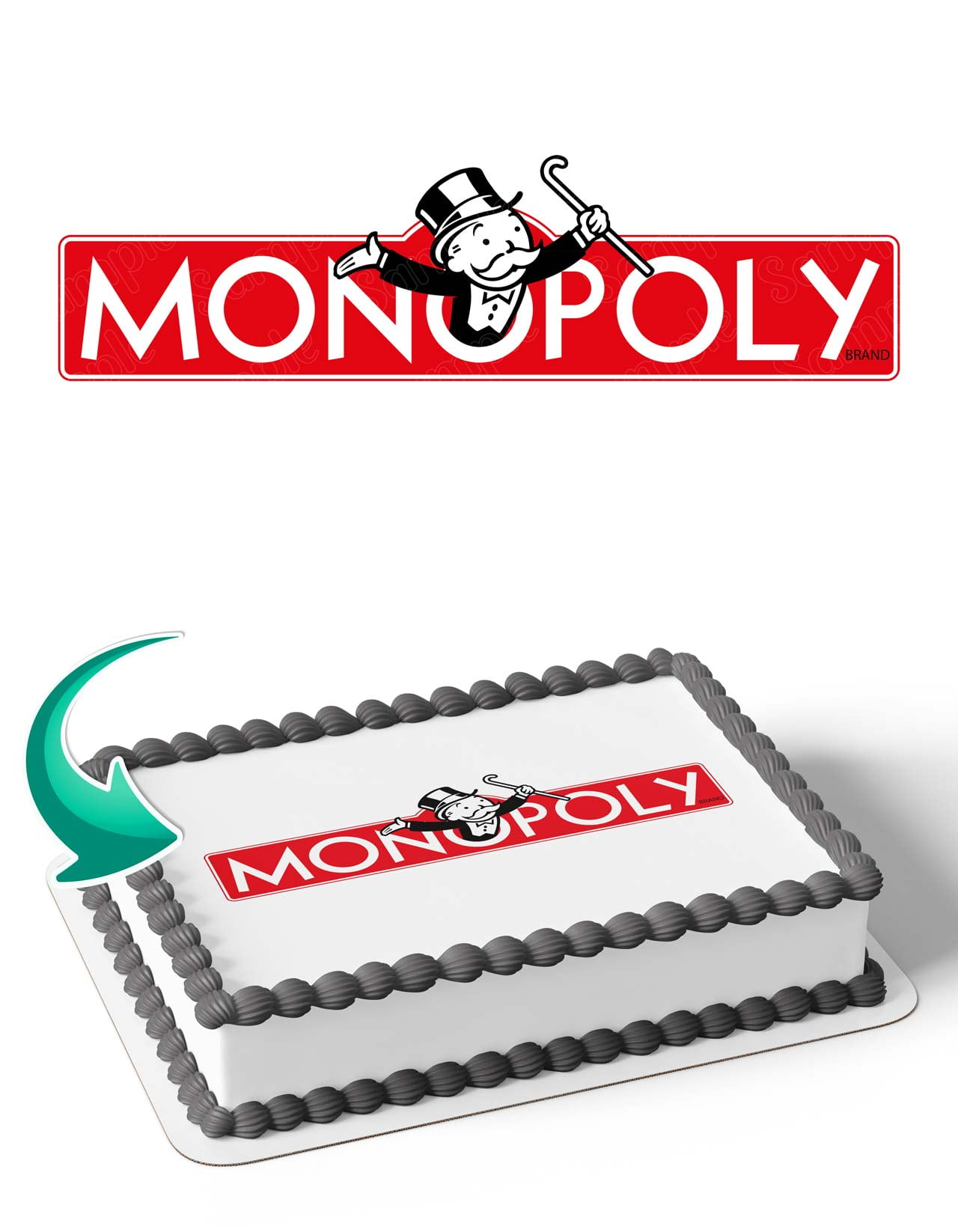 Monopoly Logo Cake Deco Wrap Edible Image Cake Topper Personalized Birthday Sheet Decal Banner 1 ...