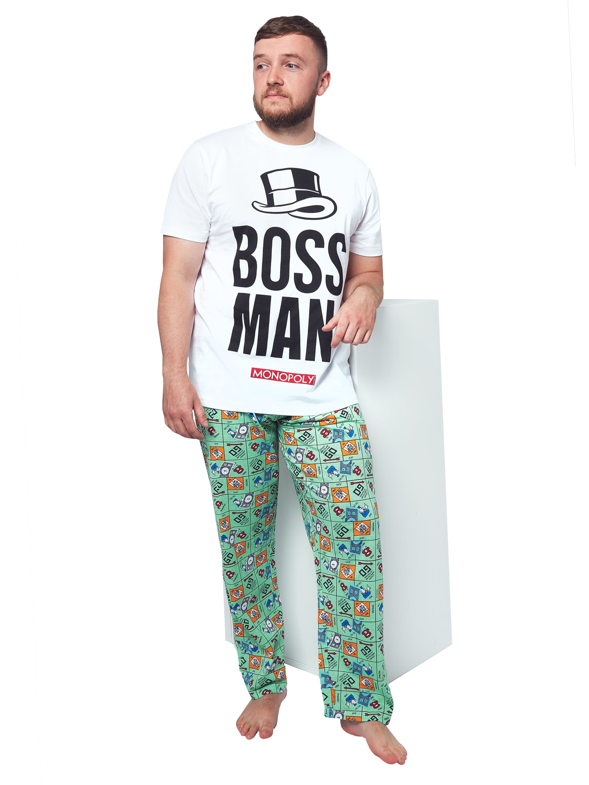 Monopoly Mens Boss Man Pajamas White Sizes S-XXL - Walmart.com