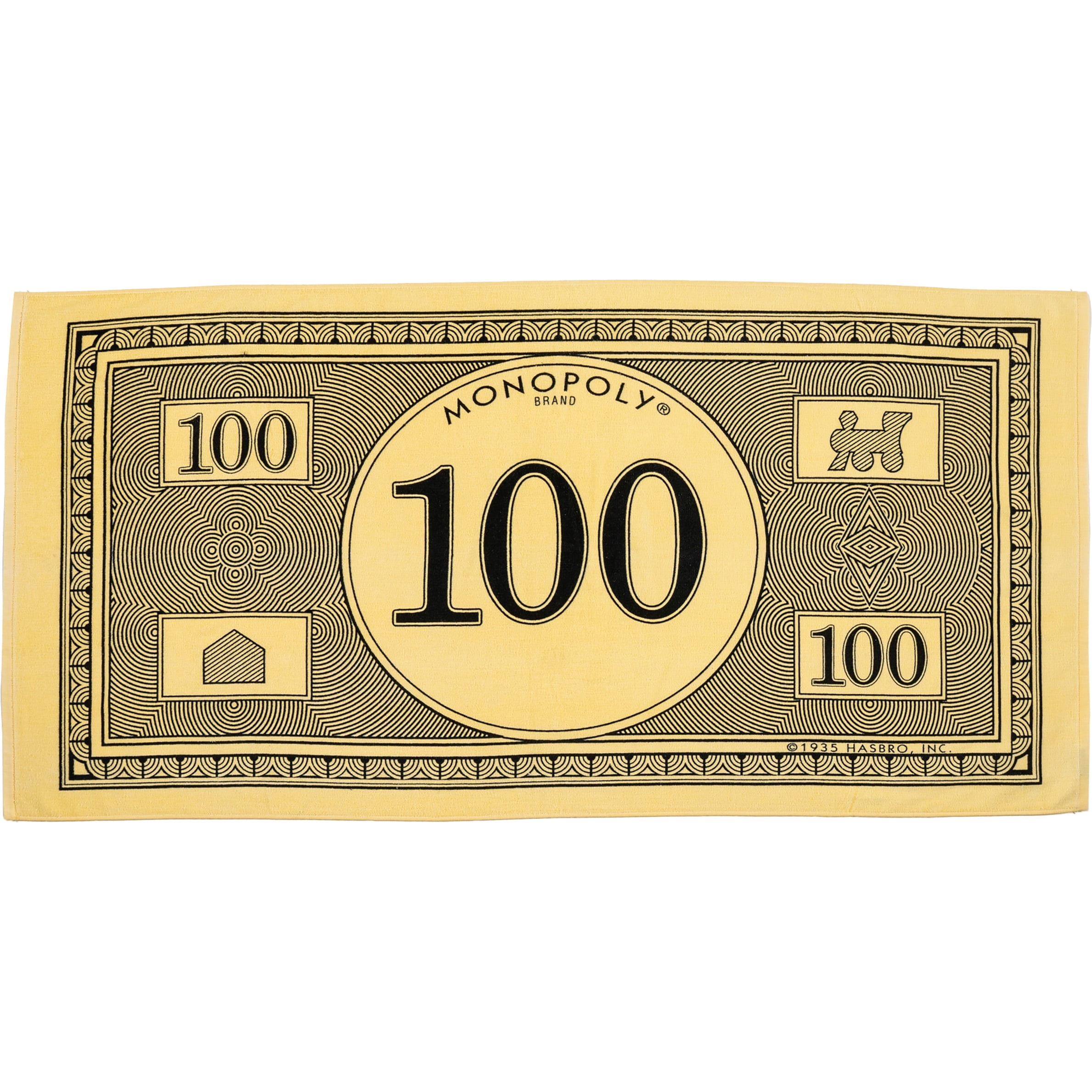 Monopoly, Cotton Beach Towel, 30" X 60", $100 Bill Design - Walmart.com