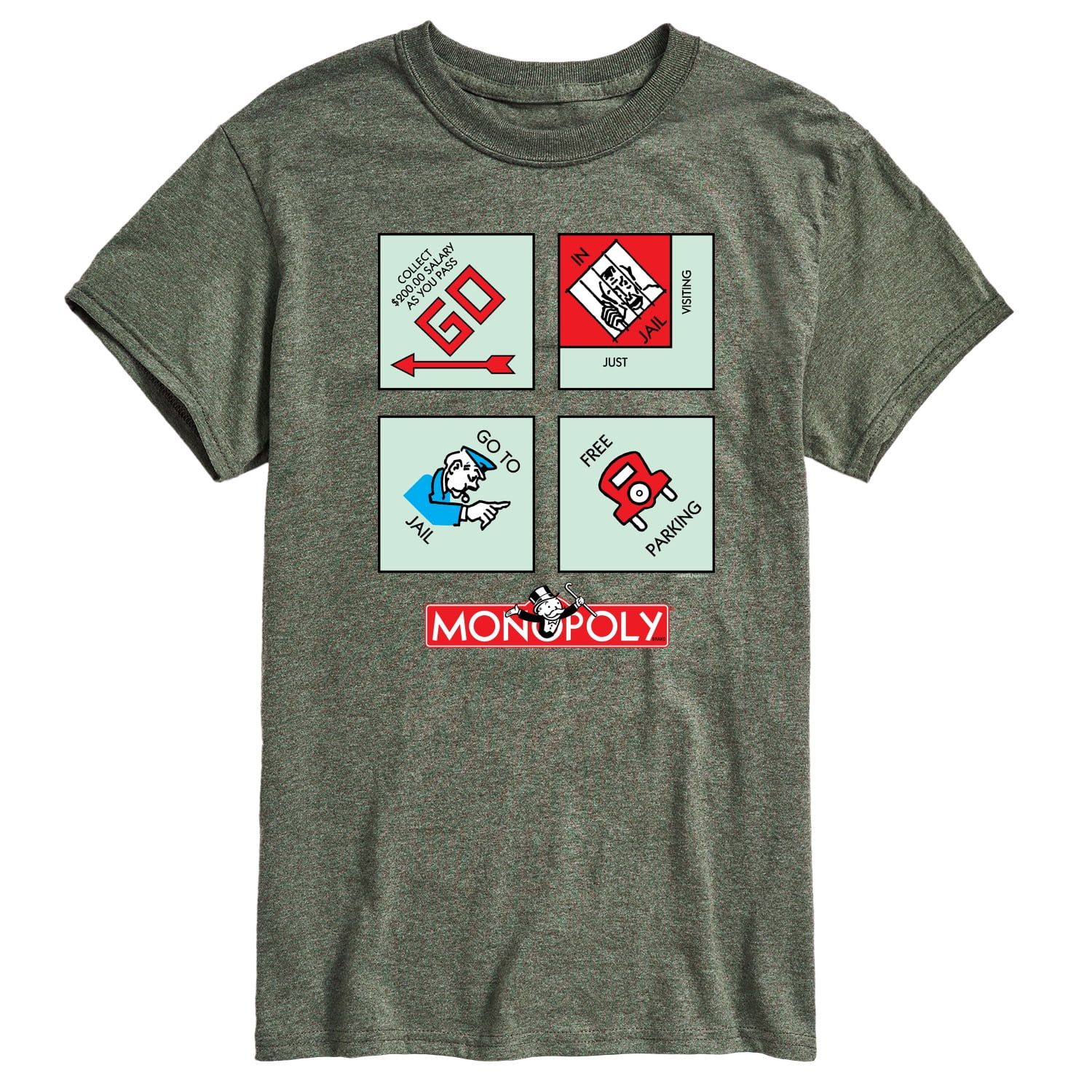 Monopoly - Monopoly Corner Squares - Men's Short Sleeve Graphic T-Shirt ...