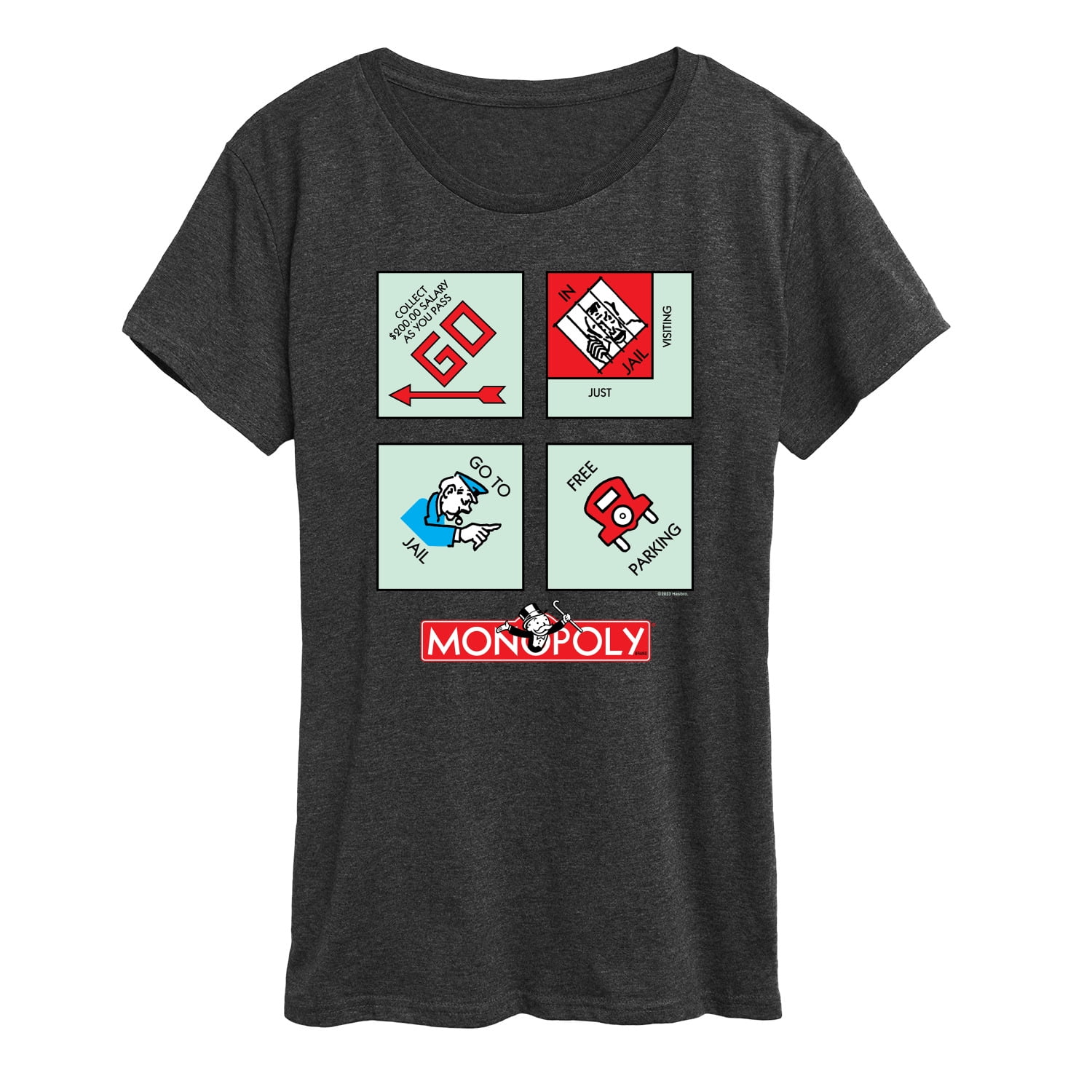 Monopoly - Monopoly Corner Squares - Women's Short Sleeve Graphic T ...