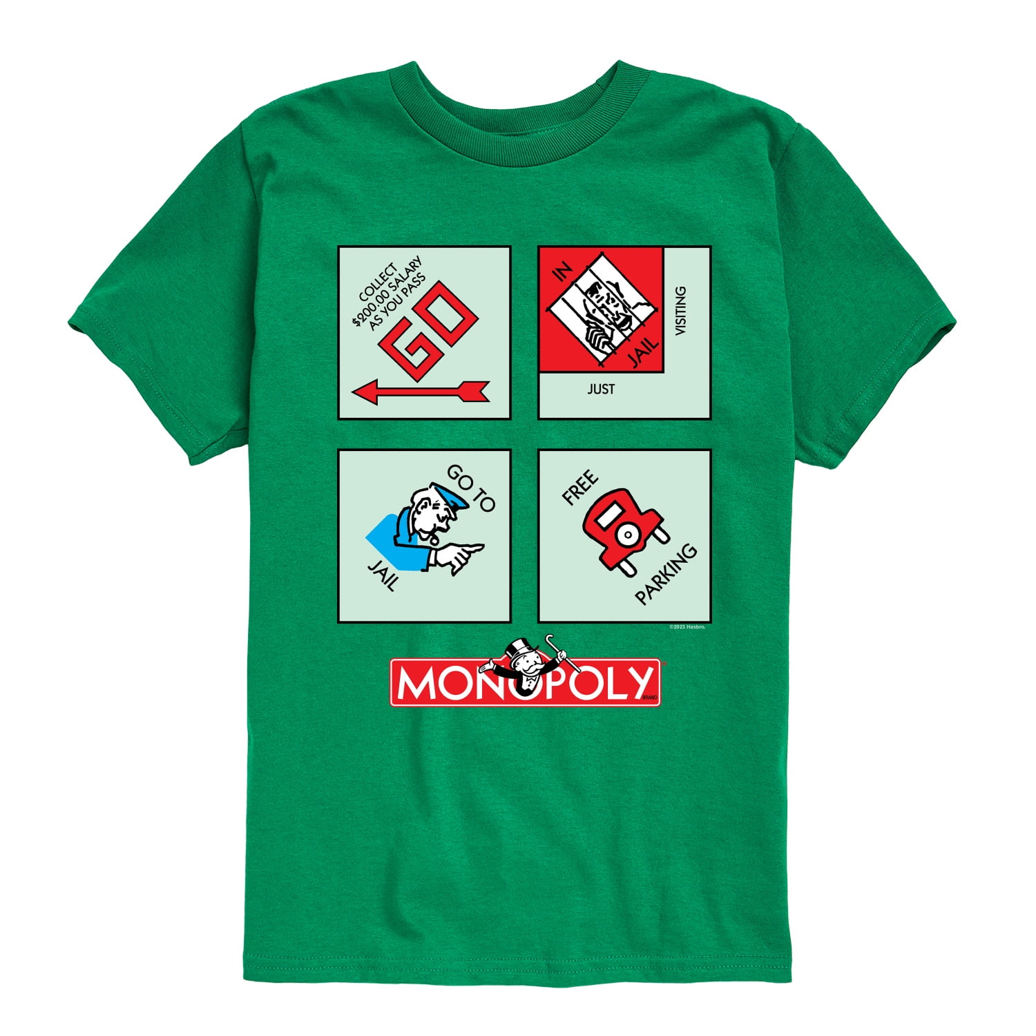 Monopoly - Monopoly Corner Squares - Youth Short Sleeve Graphic T-Shirt ...