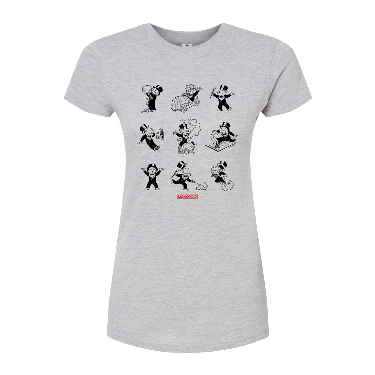 Monopoly - Mr Monopoly Poses Grid - Juniors Fitted Graphic T-Shirt ...