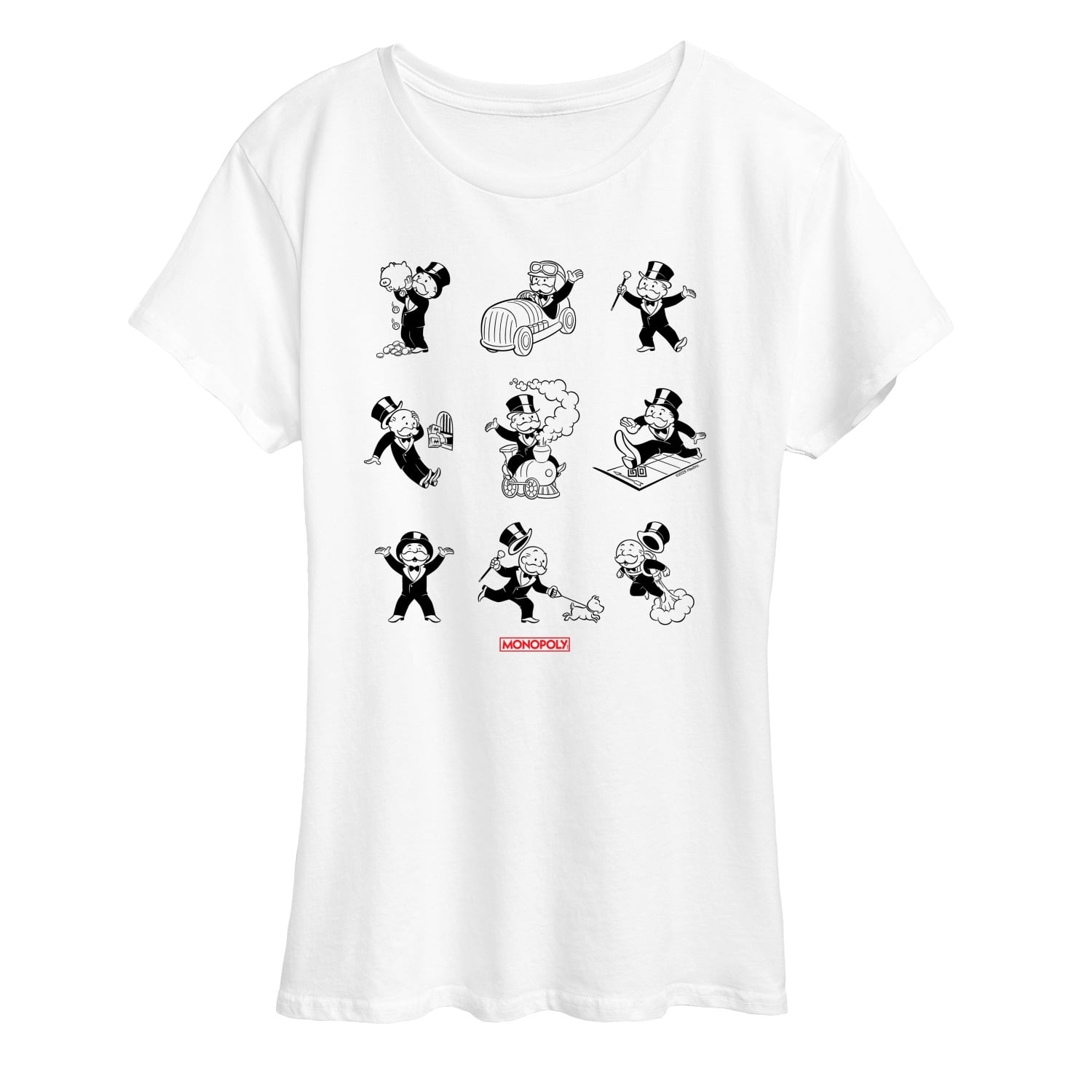 Monopoly - Mr Monopoly Poses Grid - Women's Short Sleeve Graphic T ...