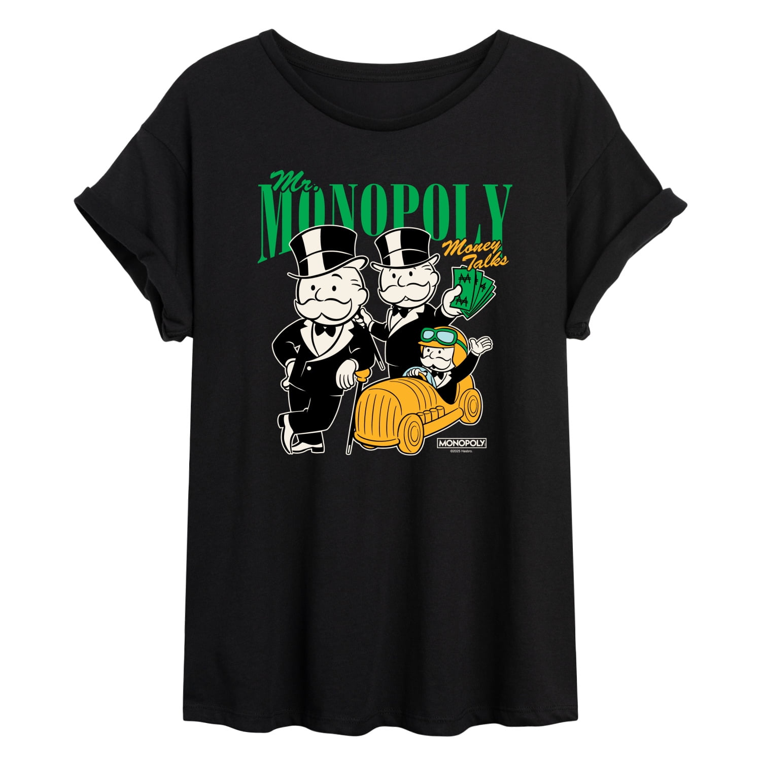 Monopoly - Mr Monopoly Uncle Money Bags - Women's Oversized Graphic T ...
