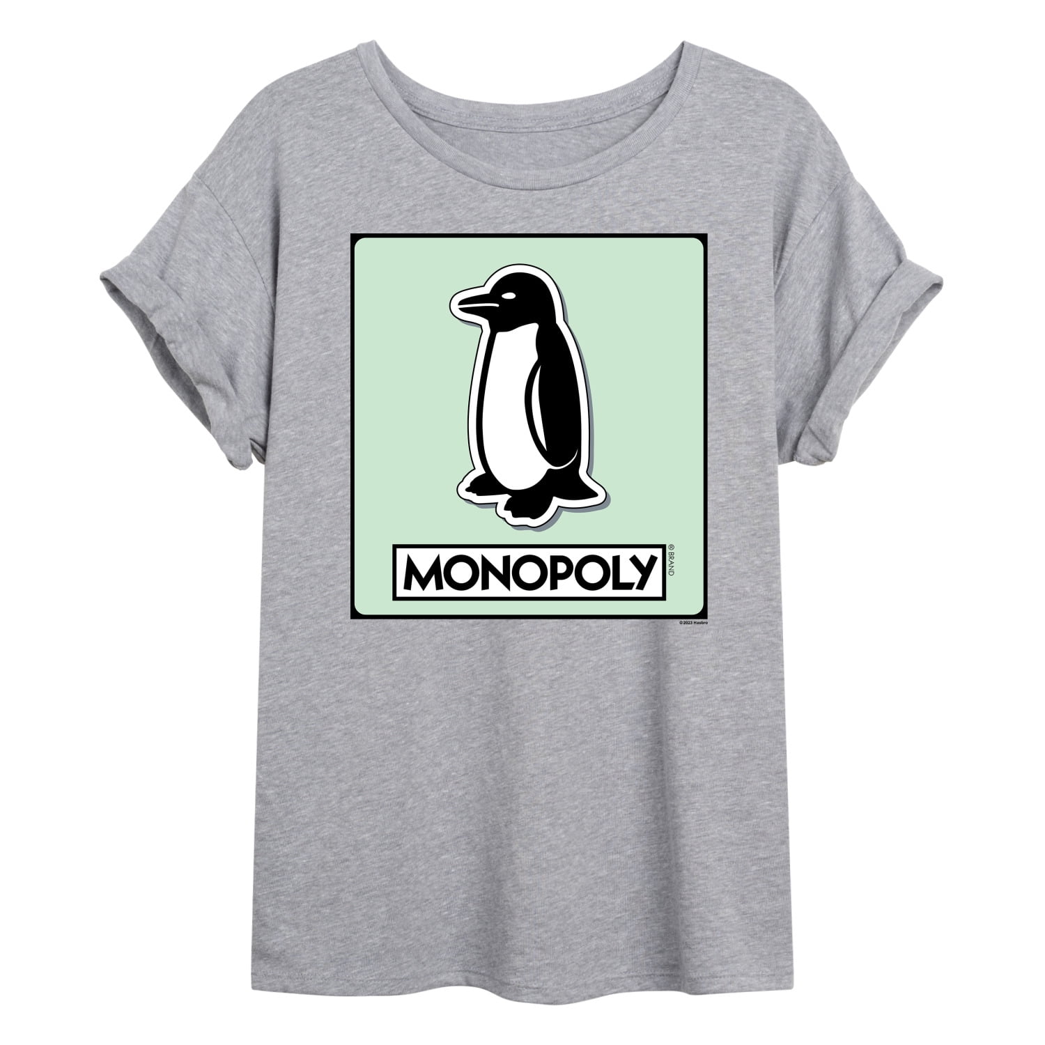 Monopoly - Penguin Game Token - Women's Oversized Graphic T-Shirt ...