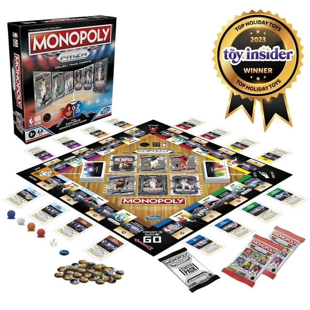 Monopoly Prizm: NBA Edition Board Game with Panini NBA Trading Cards, 2 ...