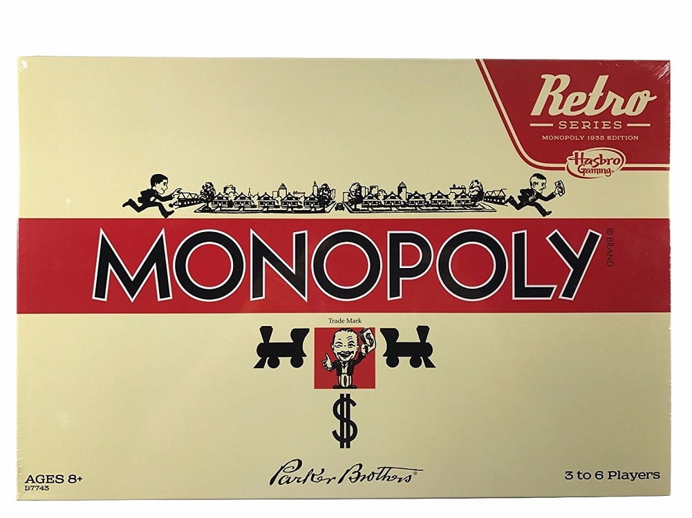 Monopoly Retro Edition 1935 Board Game with Original Artwork and Wooden ...
