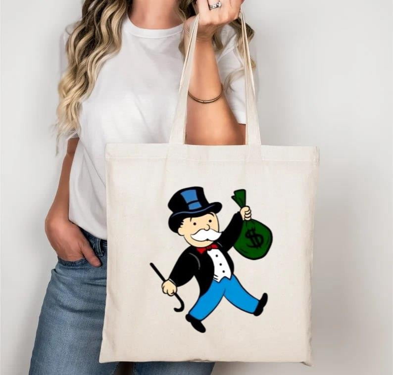 Monopoly Rich Tote Bag Funny Money Game Graphic with Luxurious Vibes, a ...