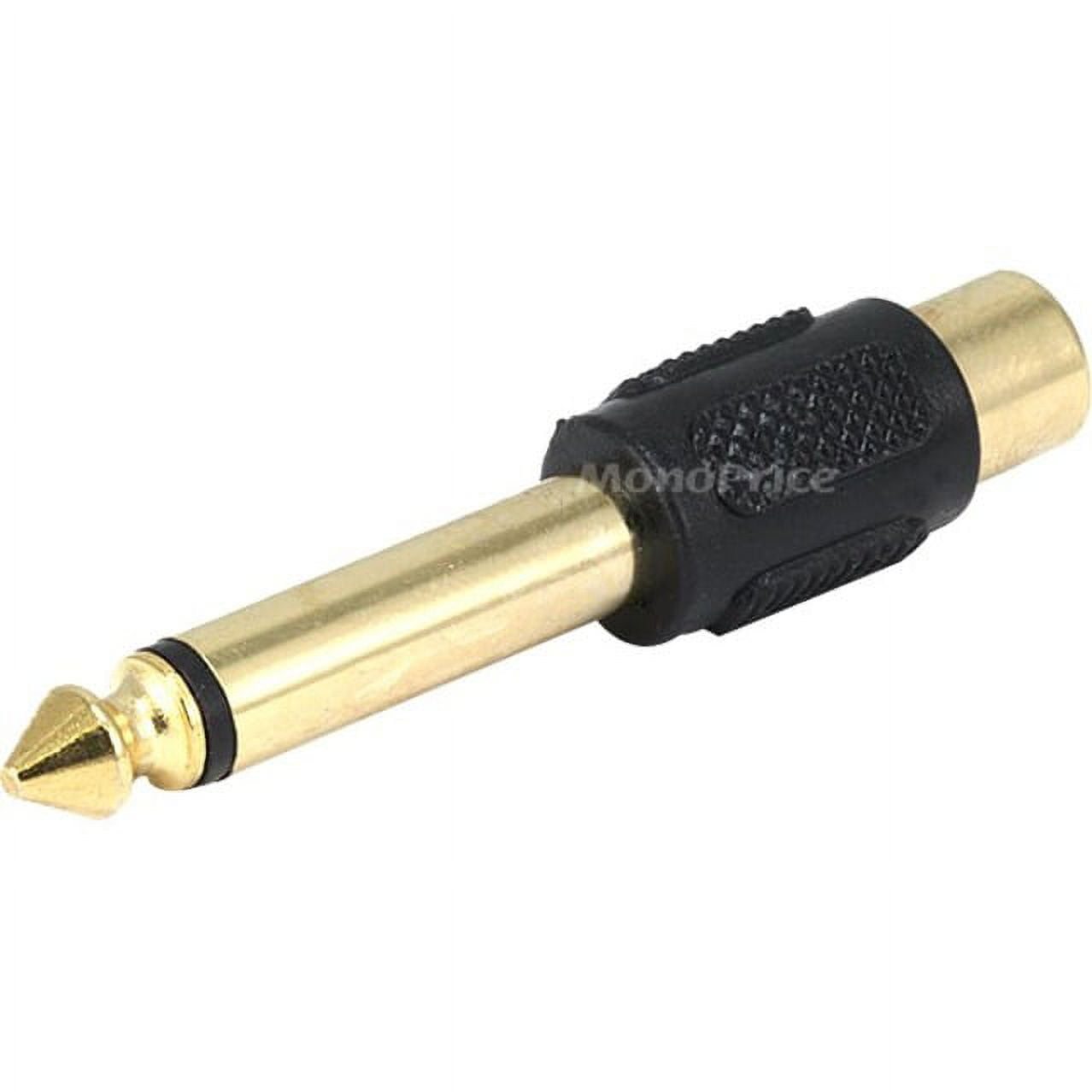 Monoprice 1/4in (6.35mm) TS Mono Plug to RCA Jack Adapter, Gold Plated ...