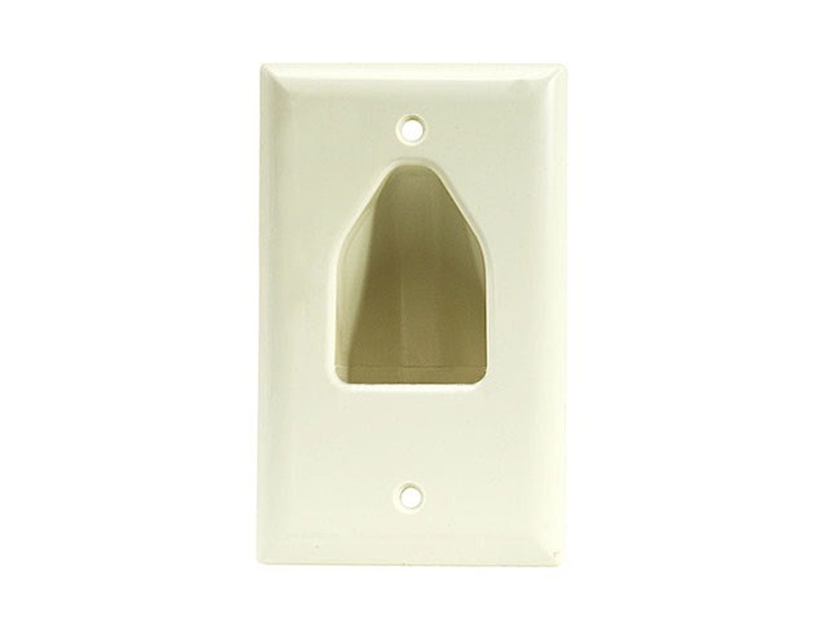 Monoprice 1-Gang Recessed Low Voltage Cable Wall Plate - Lite Almond ...