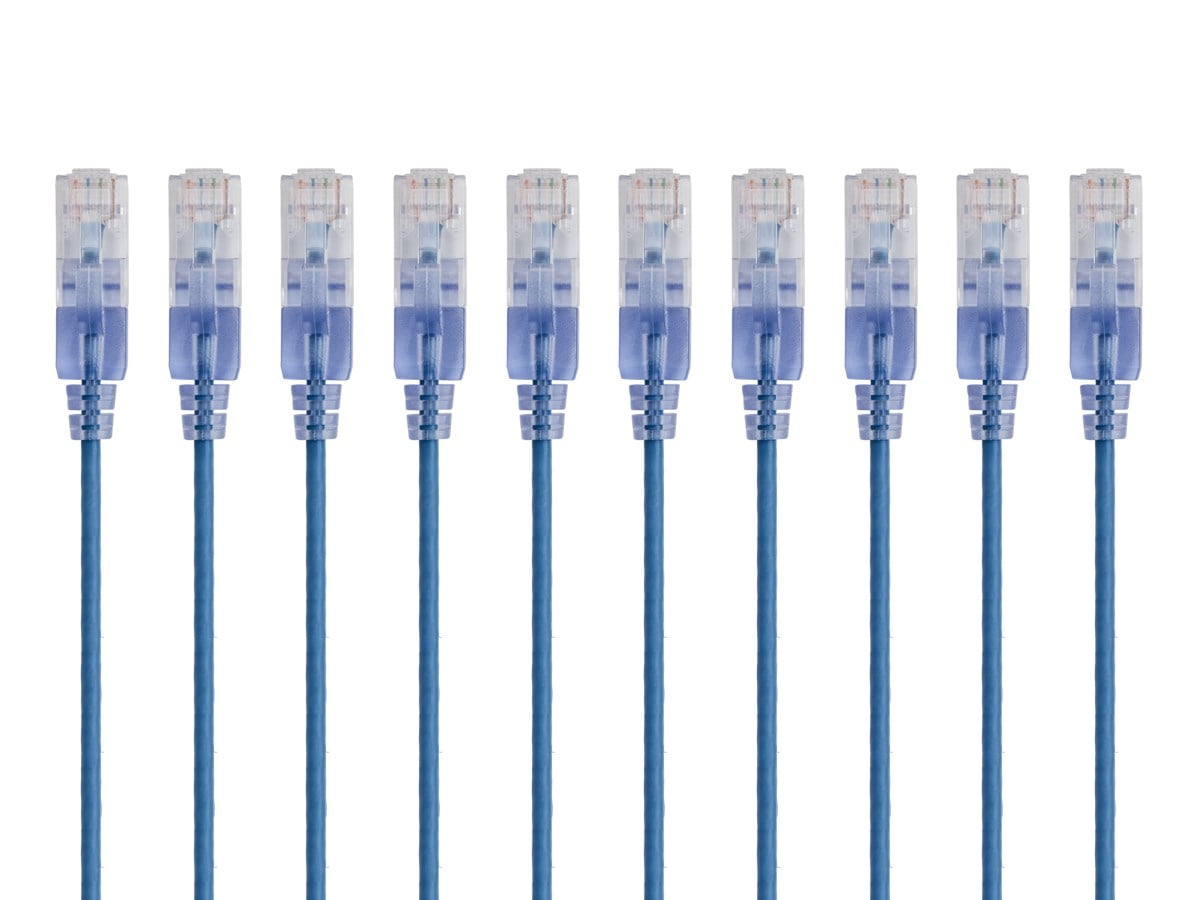 Monoprice 10-Pack, SlimRun Cat6A Ethernet Network Patch Cable, 10ft ...