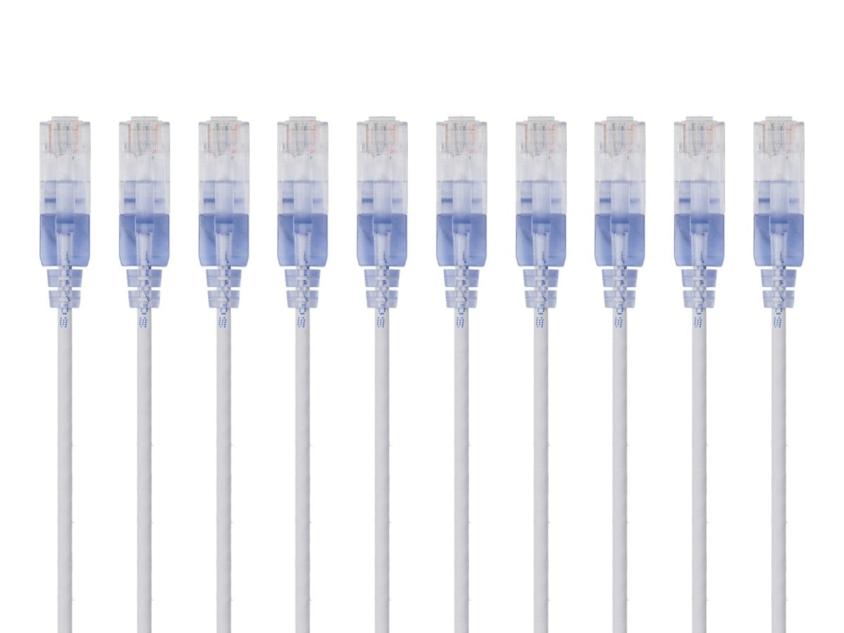 Monoprice Cat6A Ethernet Patch Cable - 14 Feet - White | Network ...