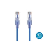 Monoprice 10-Pack SlimRun Cat6A Ethernet Network Patch Cable 1ft Blue ...