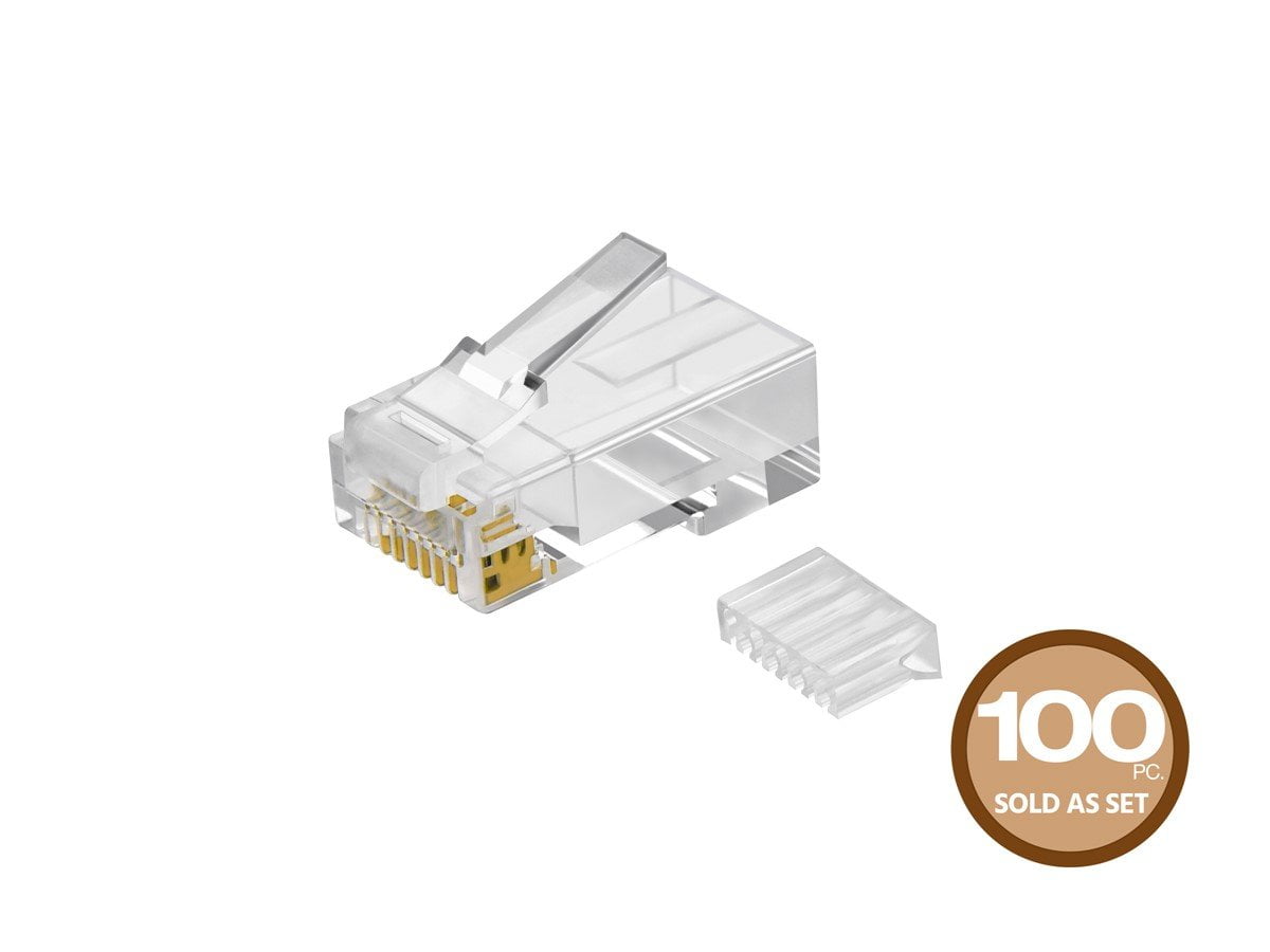Monoprice 100-pcs RJ45 Modular Plug for Cat6 Solid Cable - Walmart.com