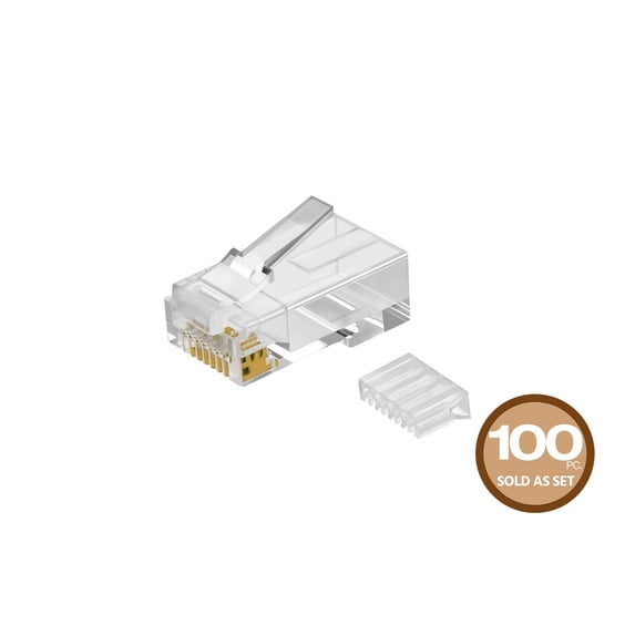 Monoprice 100-pcs RJ45 Modular Plug for Cat6 Solid Cable: TV ...