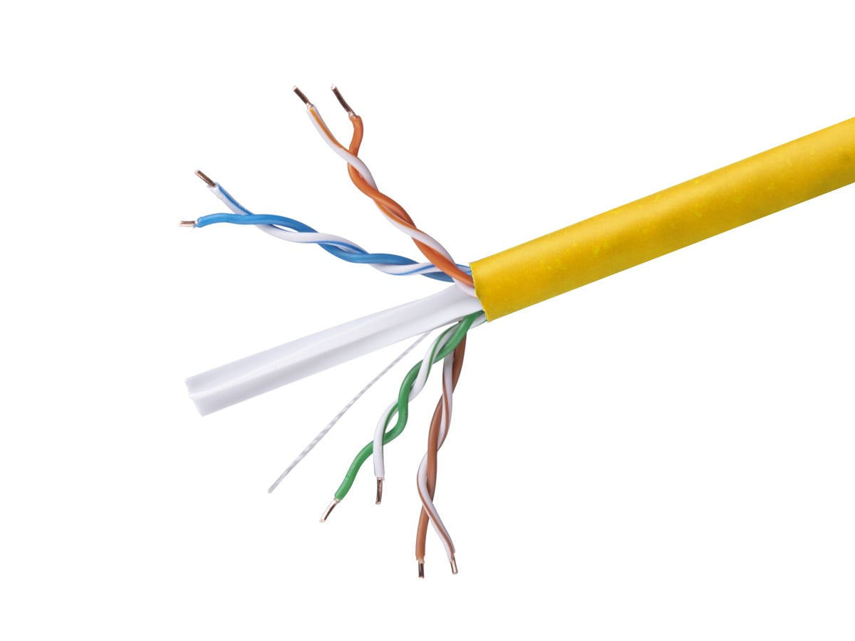 Monoprice 1000ft Cat. 6 Unshielded CMR Bulk Network Cable - Yellow ...