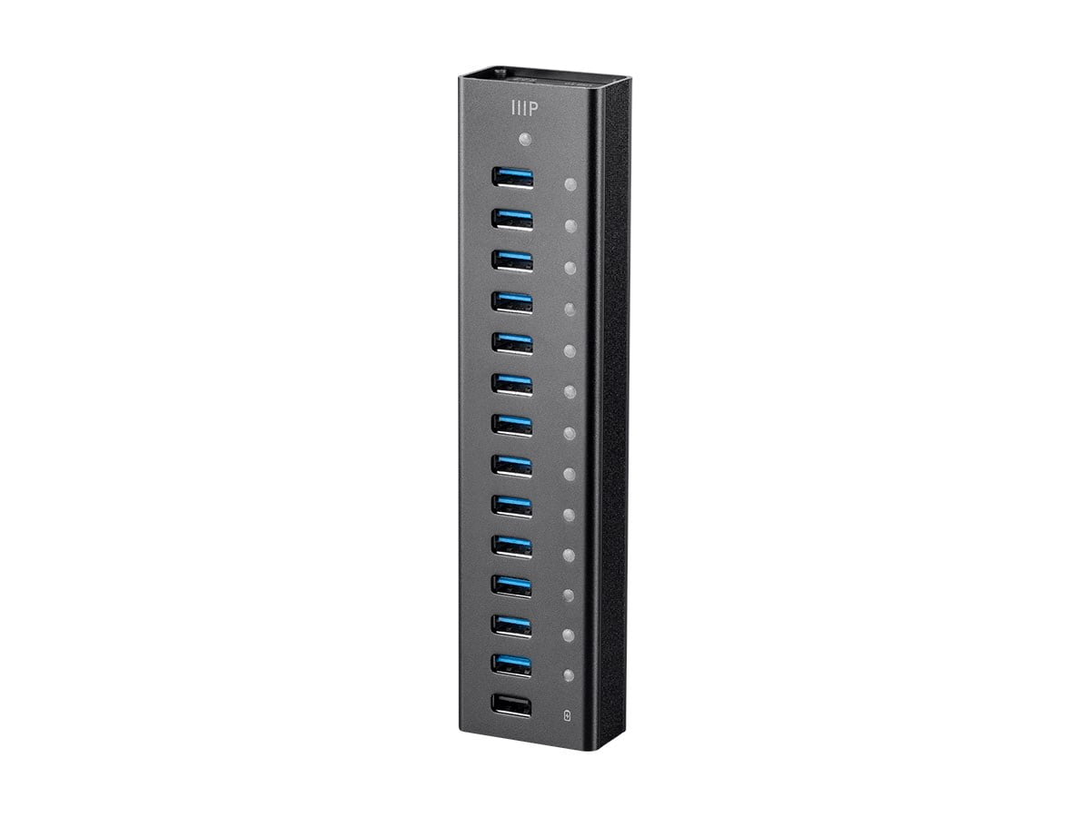 Monoprice 13-Port USB 3.0 Hub, 5Gbps, Heavy Duty Aluminum, Plug And ...
