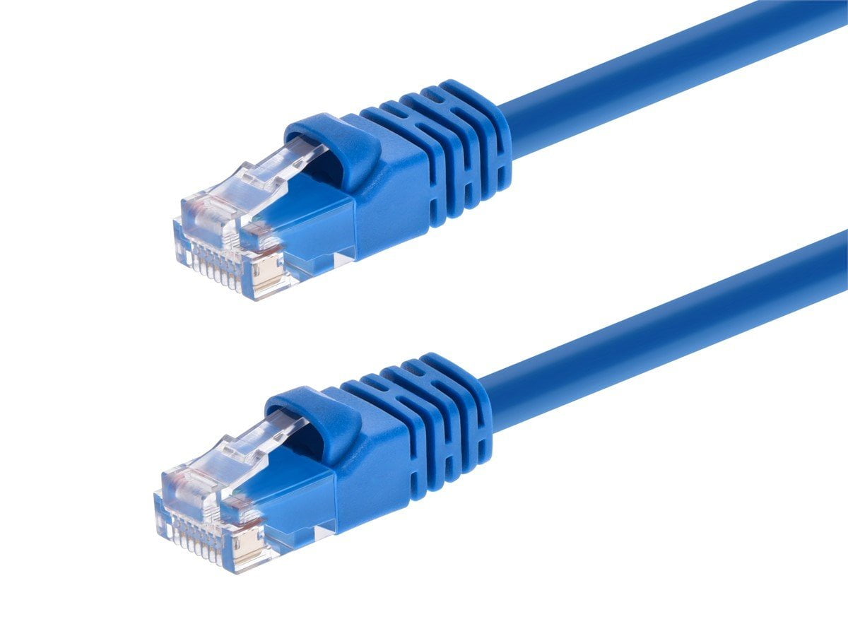 Monoprice 14' 24AWG Cat5e UTP Ethernet Network Cable Male to Male Blue ...
