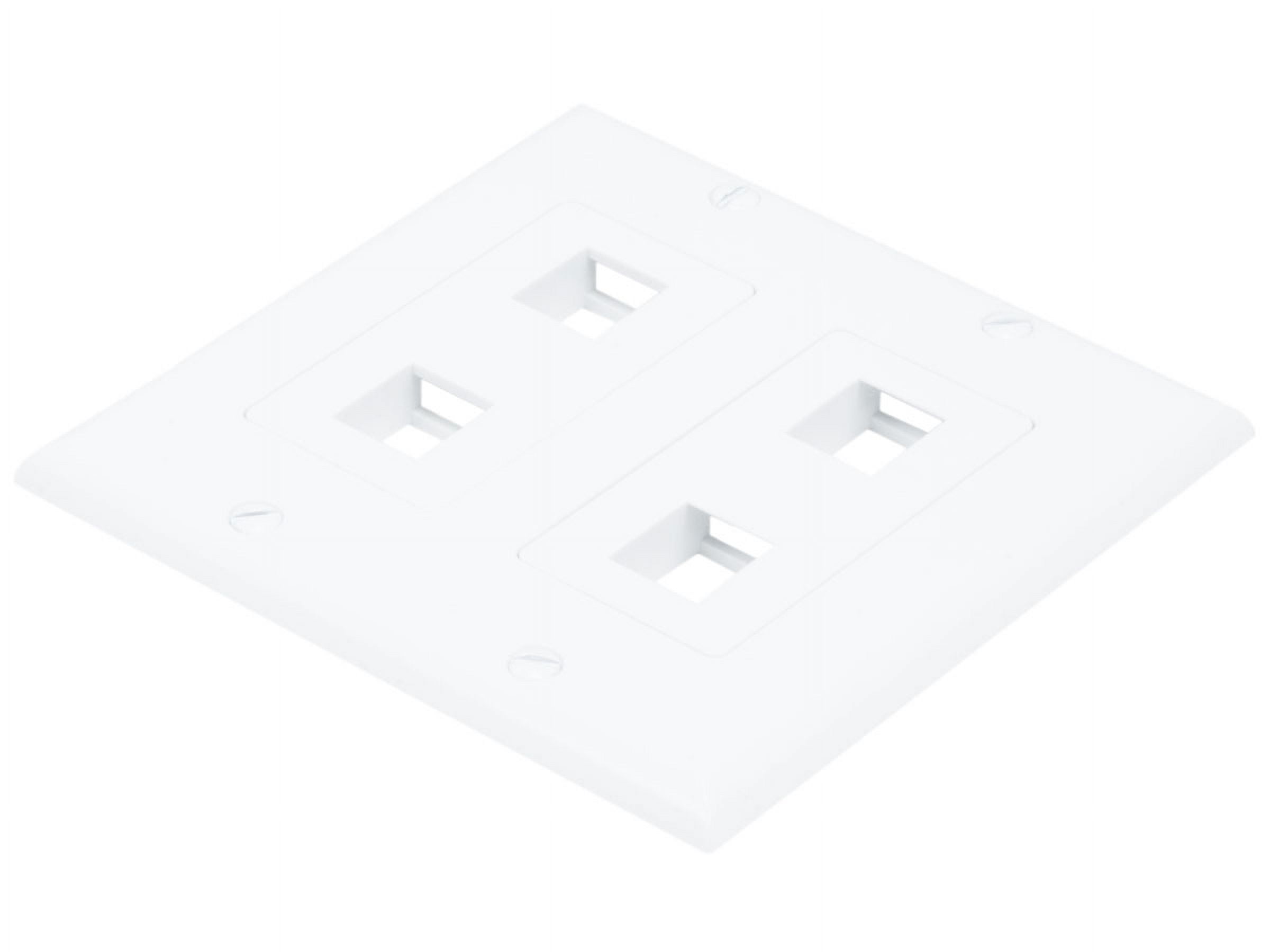 Monoprice 2-Gang Wall Plate - 4 Hole White For Keystone, Ethernet ...