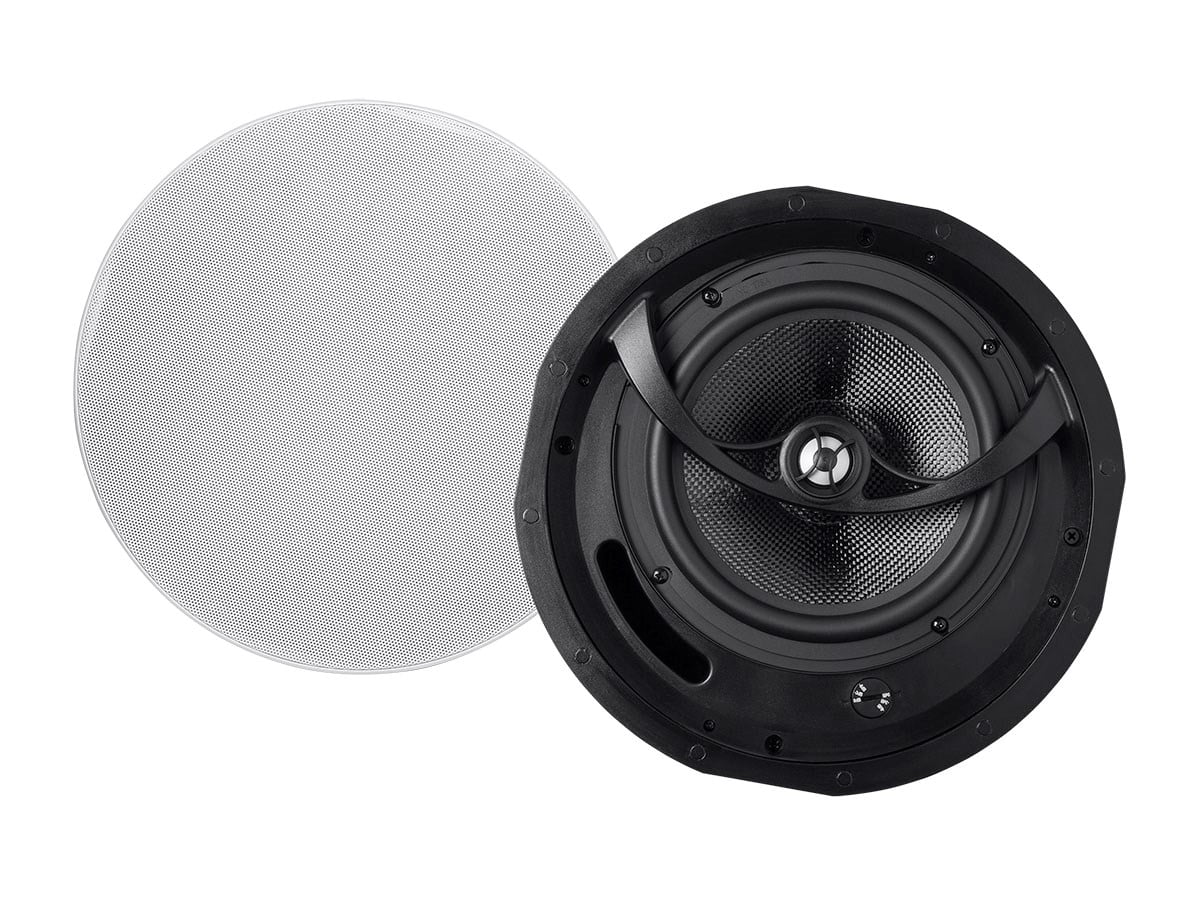 Monoprice 2-Way Carbon Fiber Ceiling Speakers - 8 Inch (Pair) With ...
