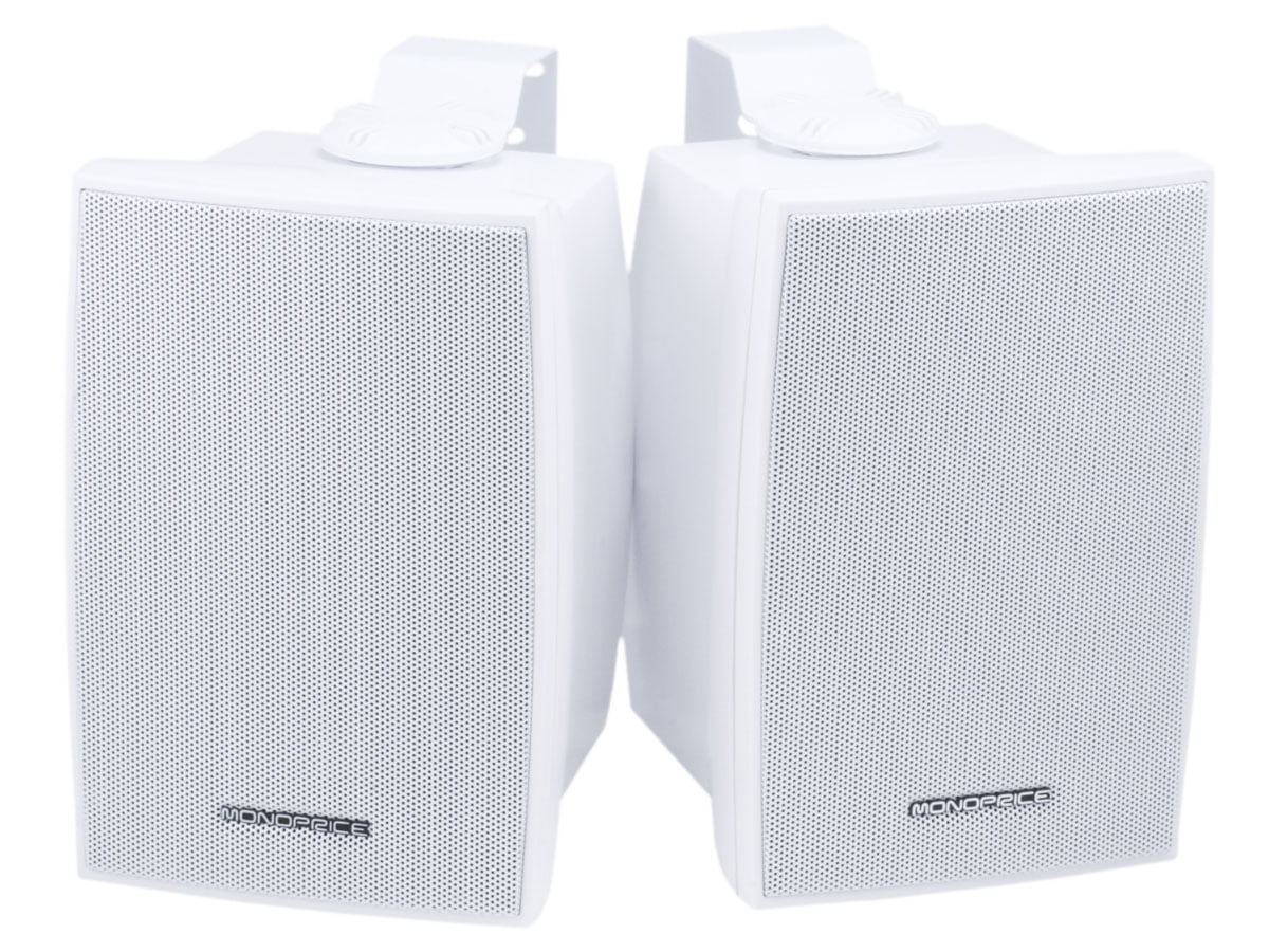 Monoprice 2-Way Indoor/Outdoor Weatherproof Speakers - 5.25in (Pair ...