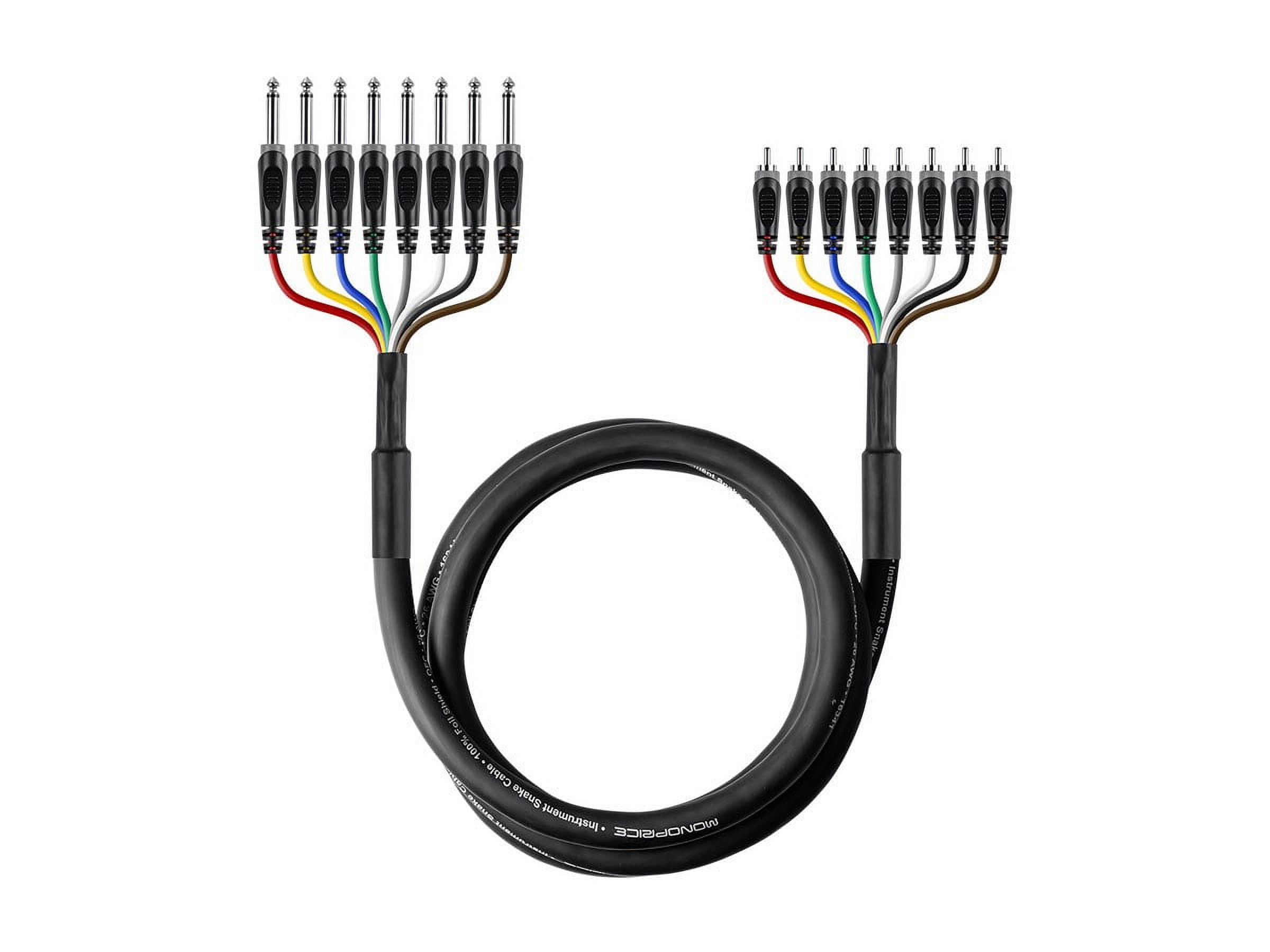 Monoprice 8-Channel 1/4 Inch TS Male to RCA Male Snake 26AWG Cable C/d ...