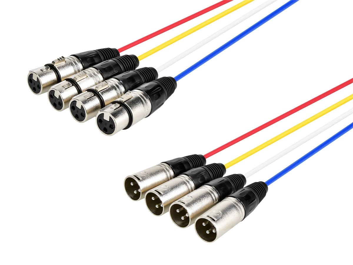 Monoprice 4-Channel XLR Male to XLR Female Snake Cable Cord - 20 Feet ...