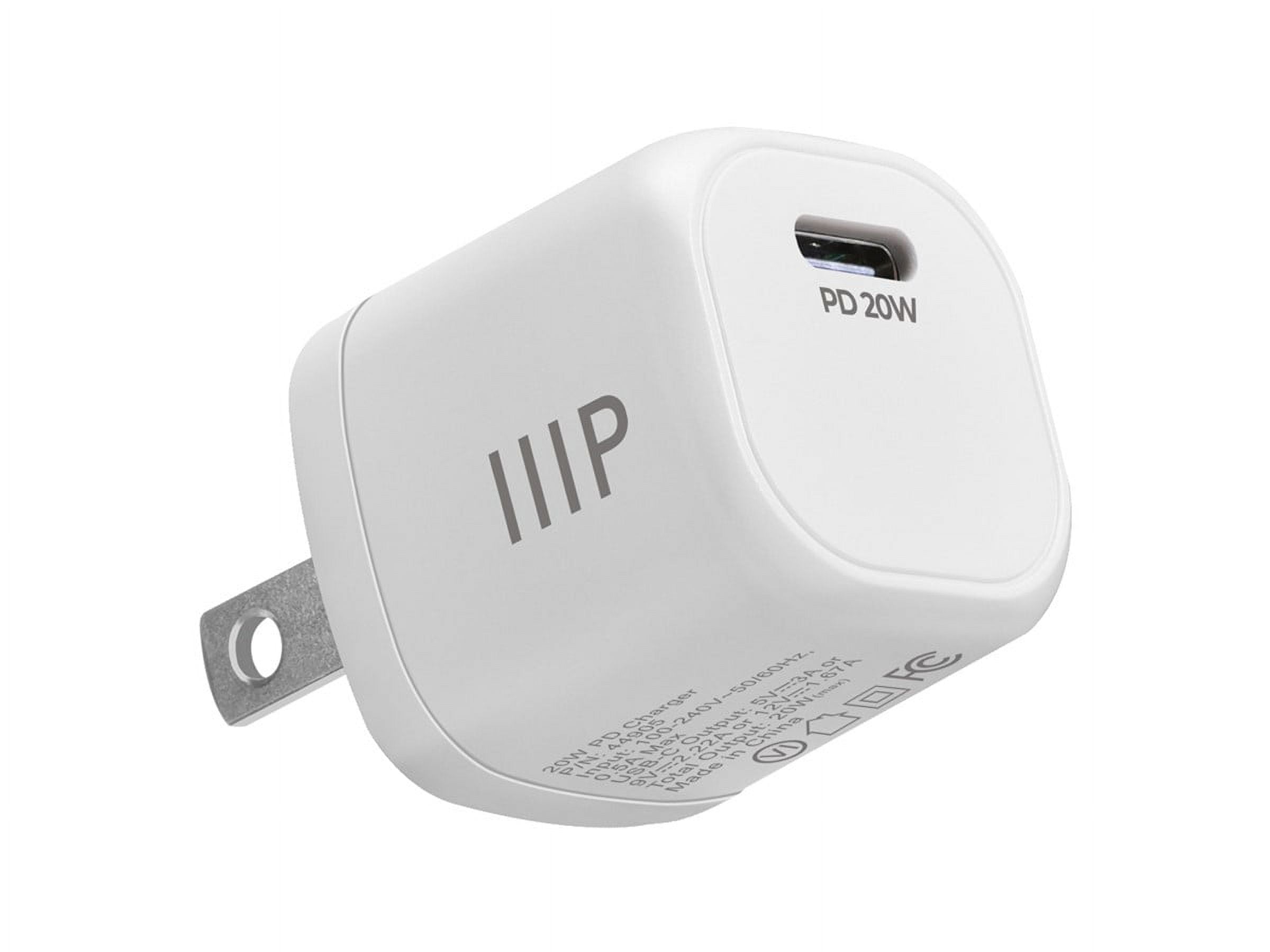 Monoprice 20W USB‑C Mini Cubic Wall Charger, PD 3.0, Fast Charging ...