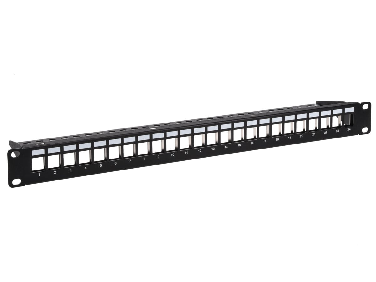 Monoprice 24-Port 1U Blank Keystone Shielded Network Patch Panel T568A ...