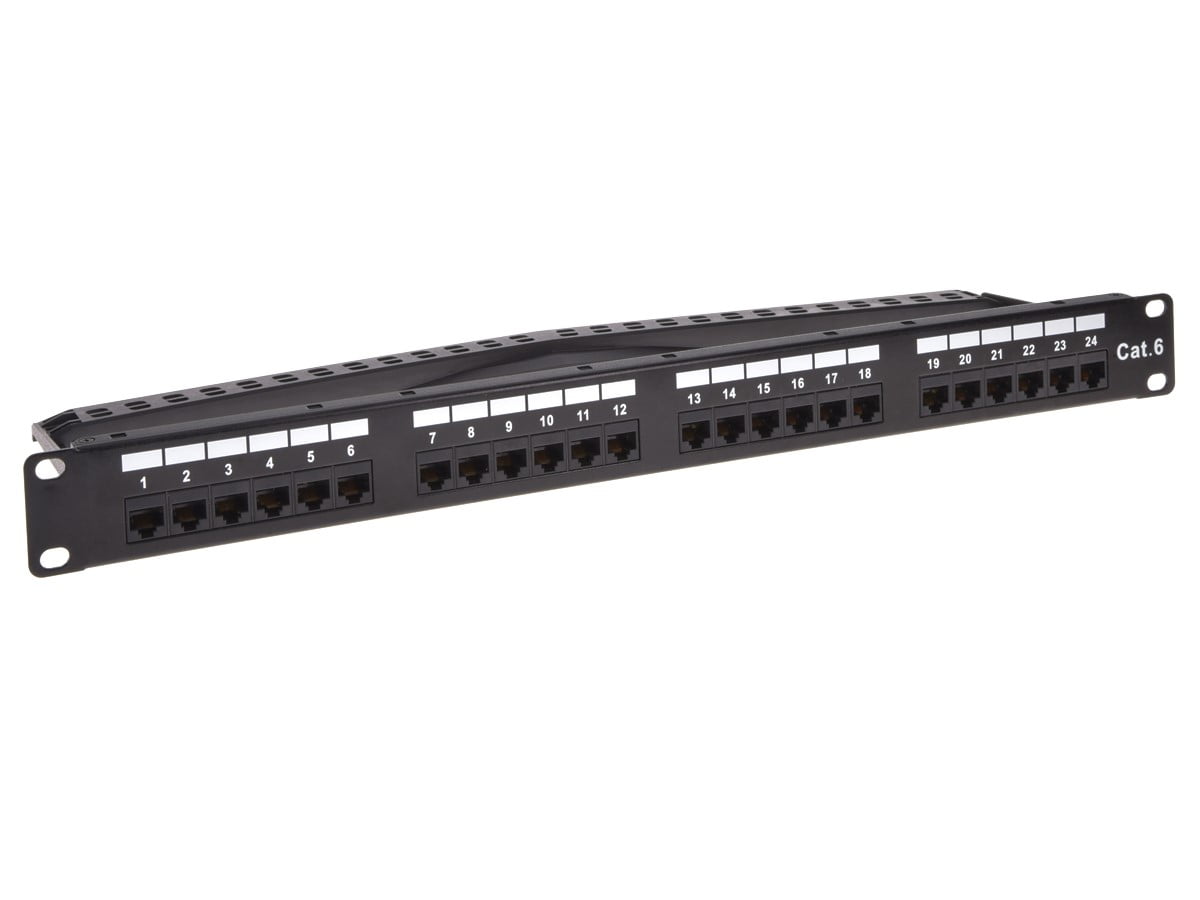 Monoprice 24-port Cat6 Unshielded UL Listed Patch Panel, 1U, 110/Dual ...