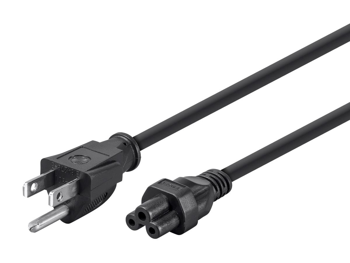 Monoprice 3' 18AWG 3 Prong AC Power Cord Black 107687: Electronics ...
