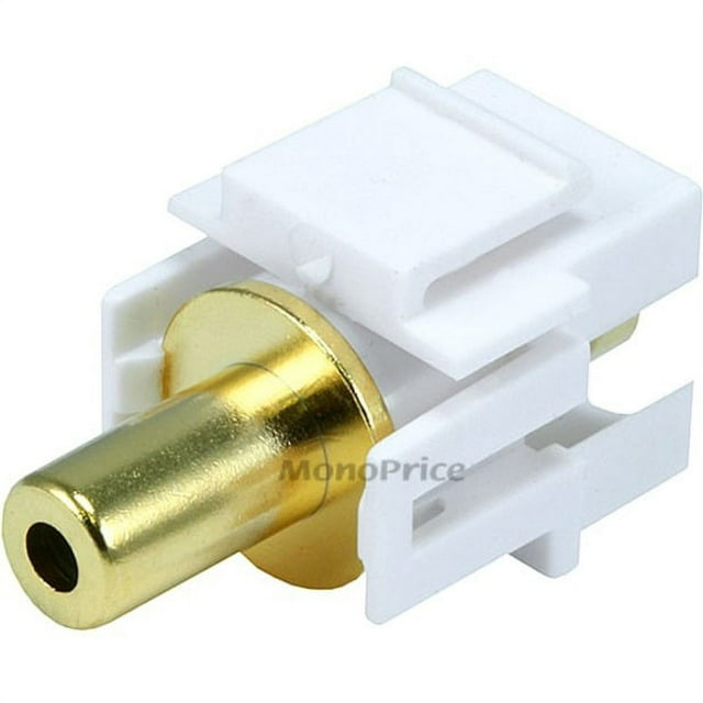 Monoprice 3.5mm TRS Stereo Female/Female Coupler Keystone Jack - White ...
